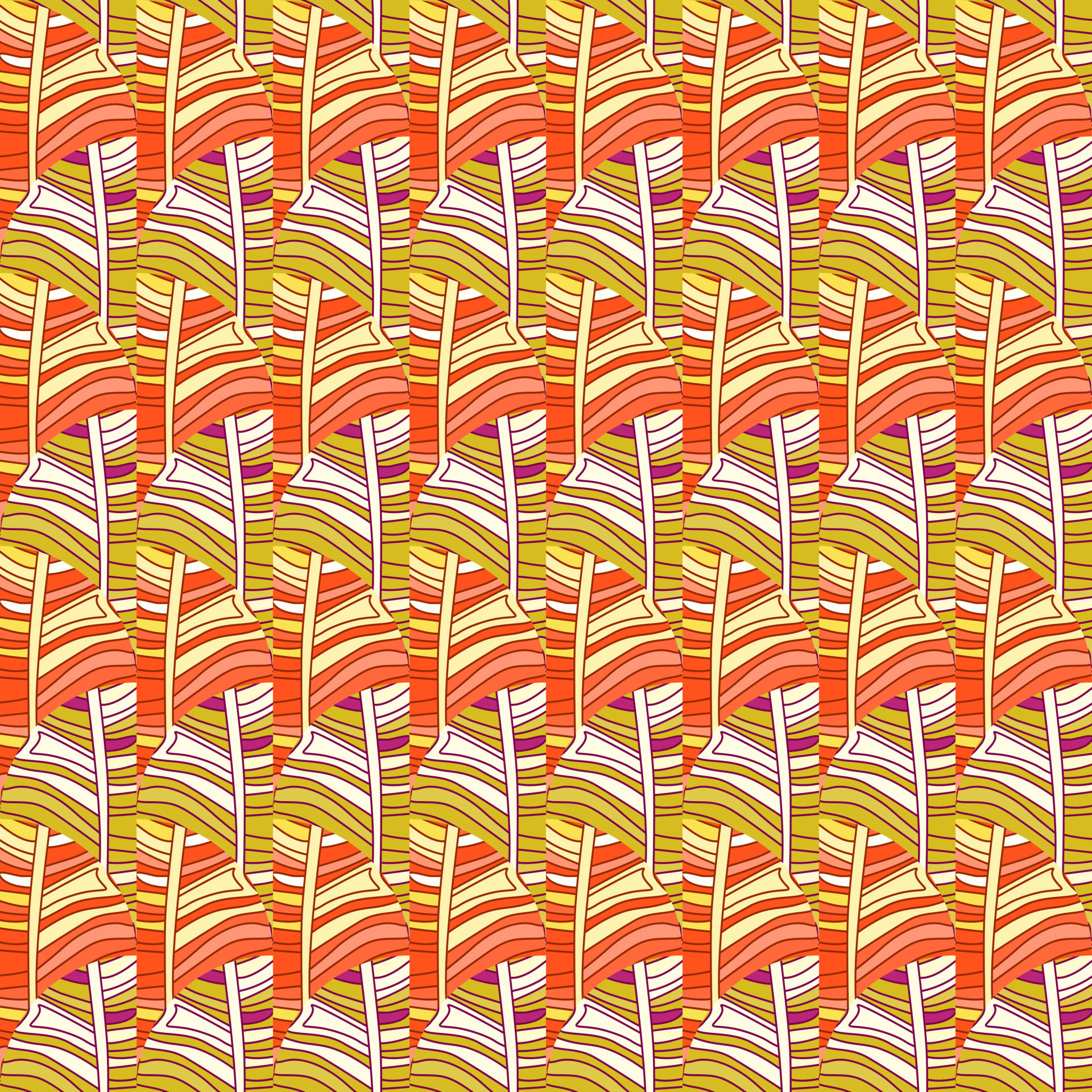 Abstract Linear Seamless Pattern Outline Waves Tile Endless Wallpaper