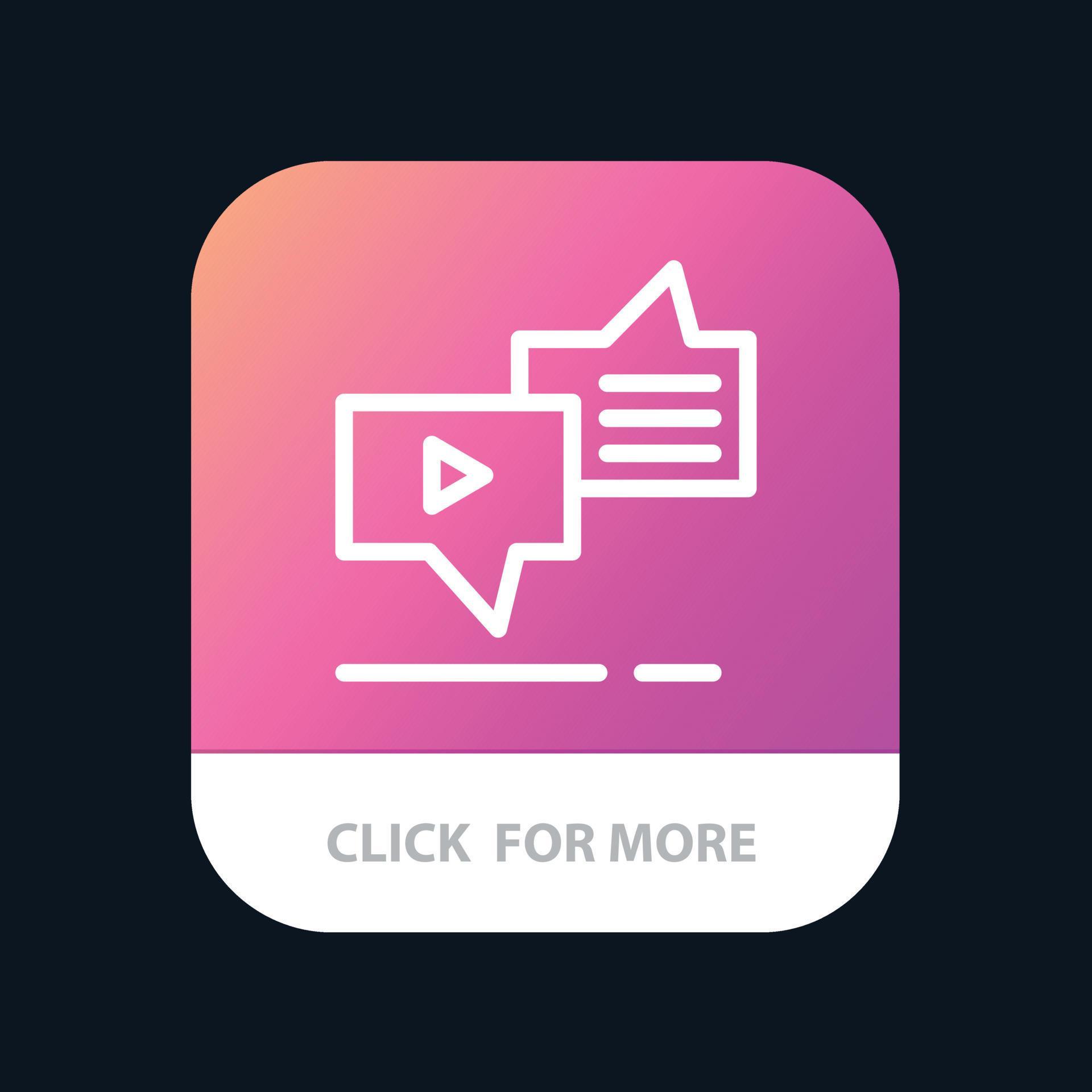 Chat Connection Marketing Messaging Speech Mobile App Button Android And Ios Line Version