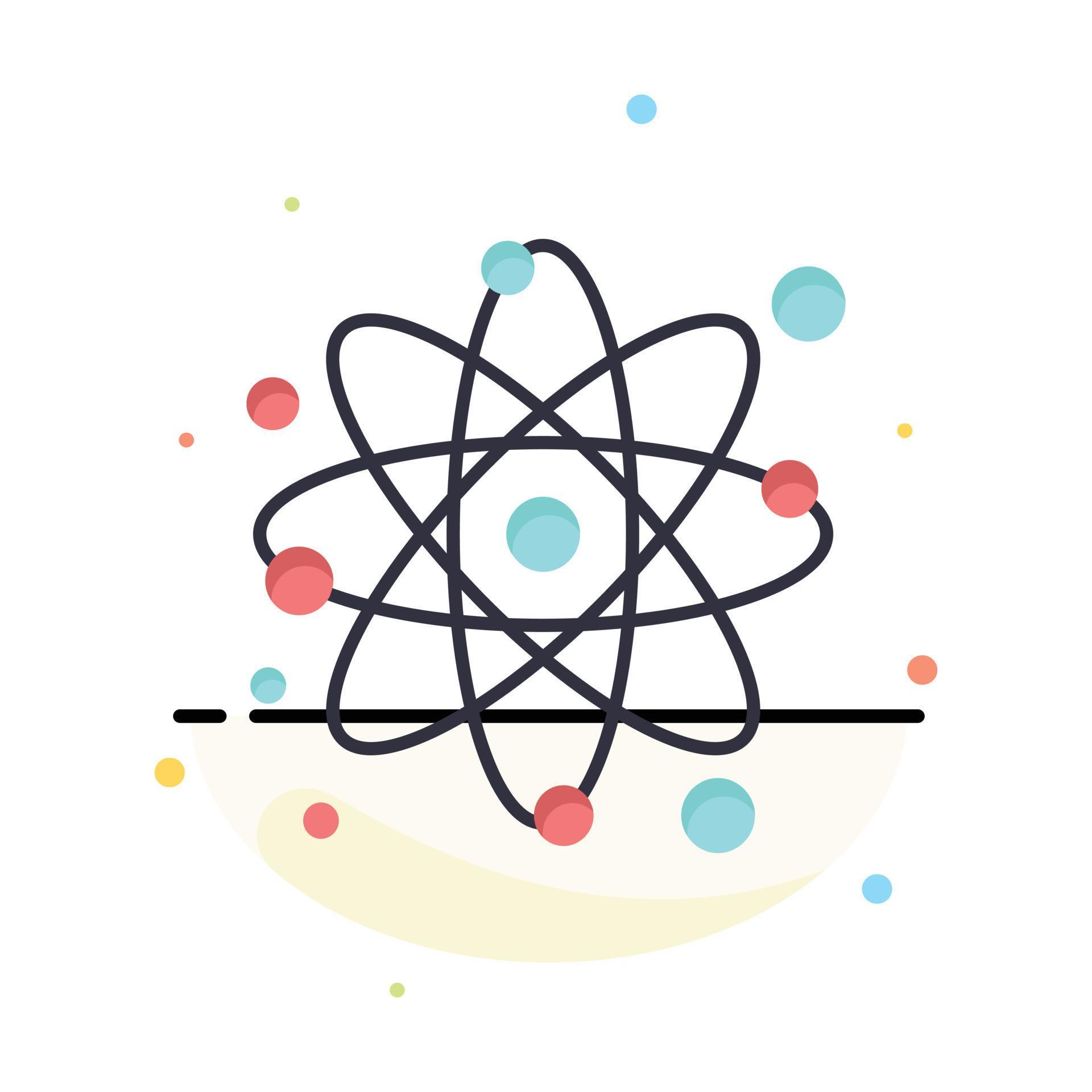 Atom Particle Molecule Physics Abstract Flat Color Icon Template ...