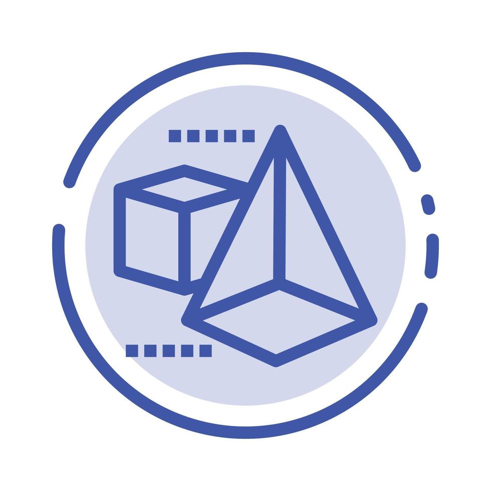 3dModel 3d Box Triangle Blue Dotted Line Line Icon 13246274 Vector Art ...