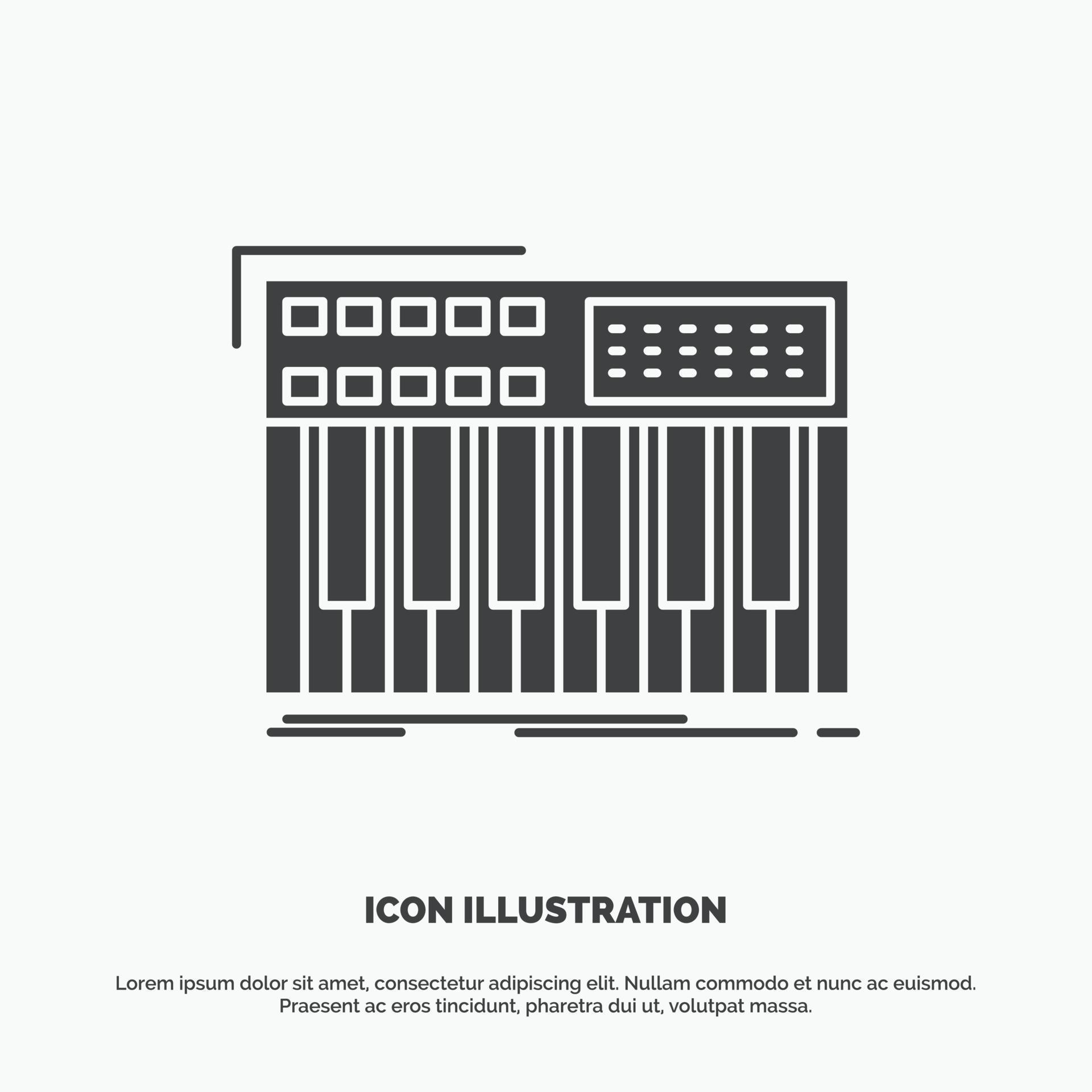 Synth Keyboard Midi Synthesiser Synthesizer Icon Glyph Vector Gray Symbol For Ui And Ux