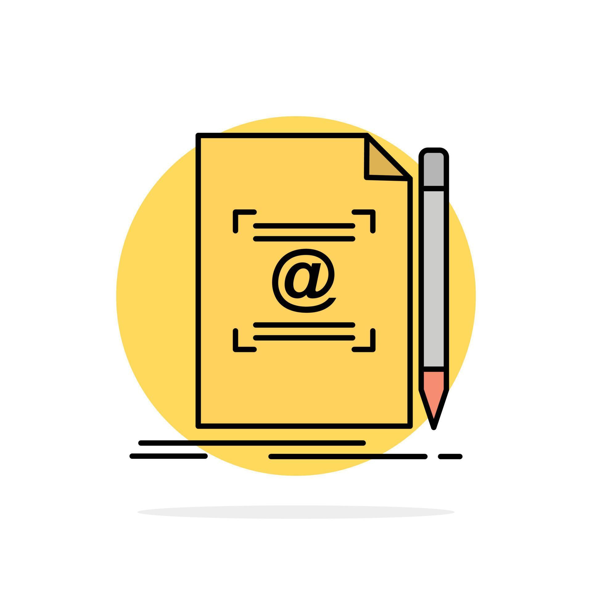 Note Letter Text Mail Create Abstract Circle Background Flat Color Icon