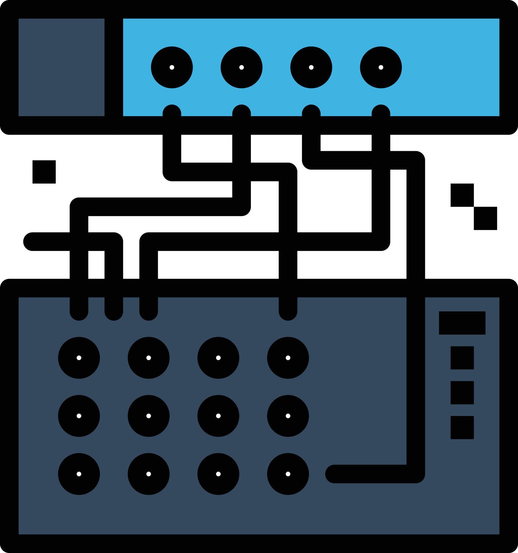 Analog Connection Device Module Sound Flat Color Icon Vector Icon