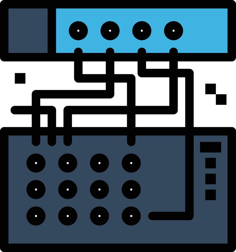 Analog Connection Device Module Sound Flat Color Icon Vector Icon