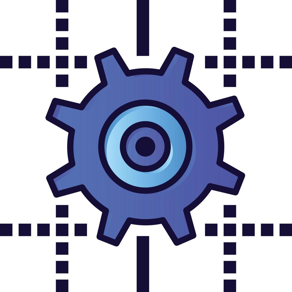 Setting Gear Computing Line Flat Color Icon Vector Icon Banner Template 13247384 Vector Art At