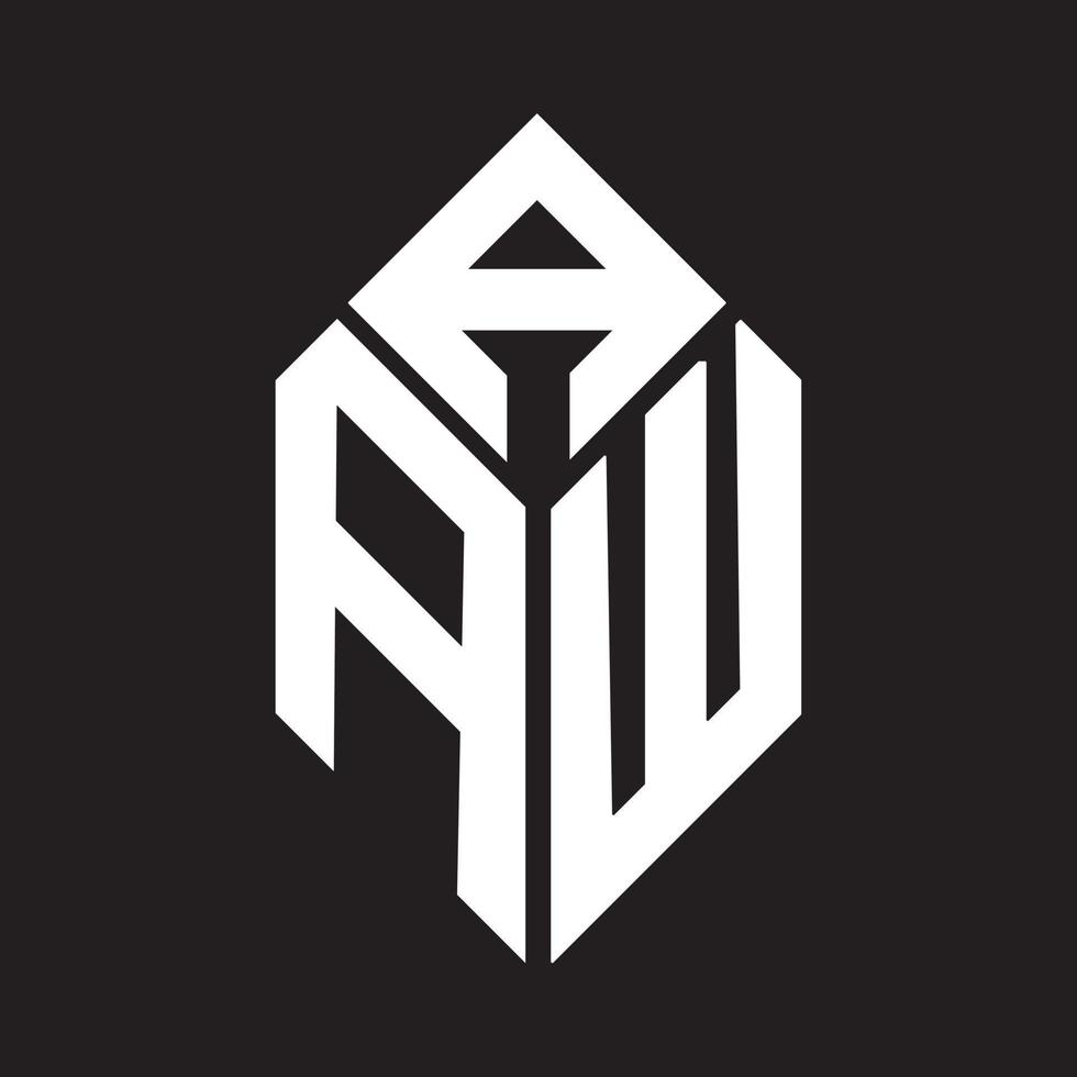 diseño de logotipo de letra aaw sobre fondo negro. concepto de logotipo de letra de iniciales ...