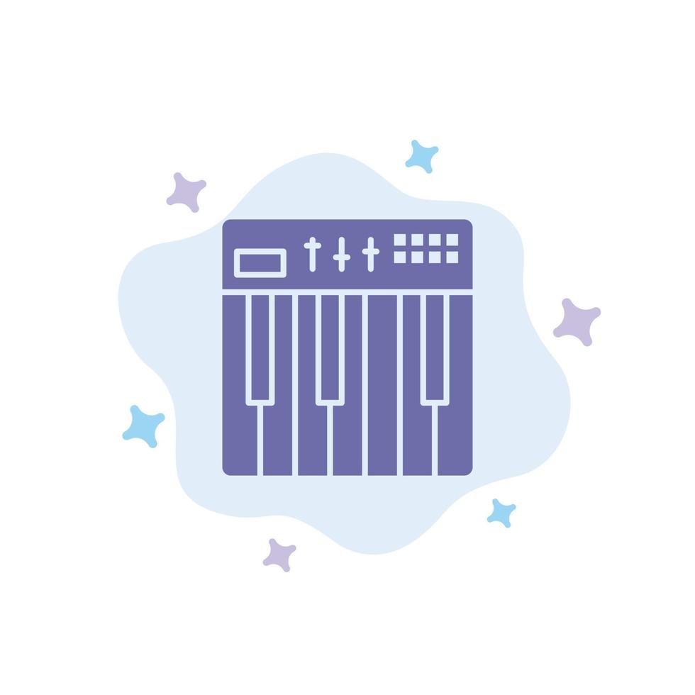 Controller Hardware Keyboard Midi Music Blue Icon On Abstract Cloud Background 13249313 Vector