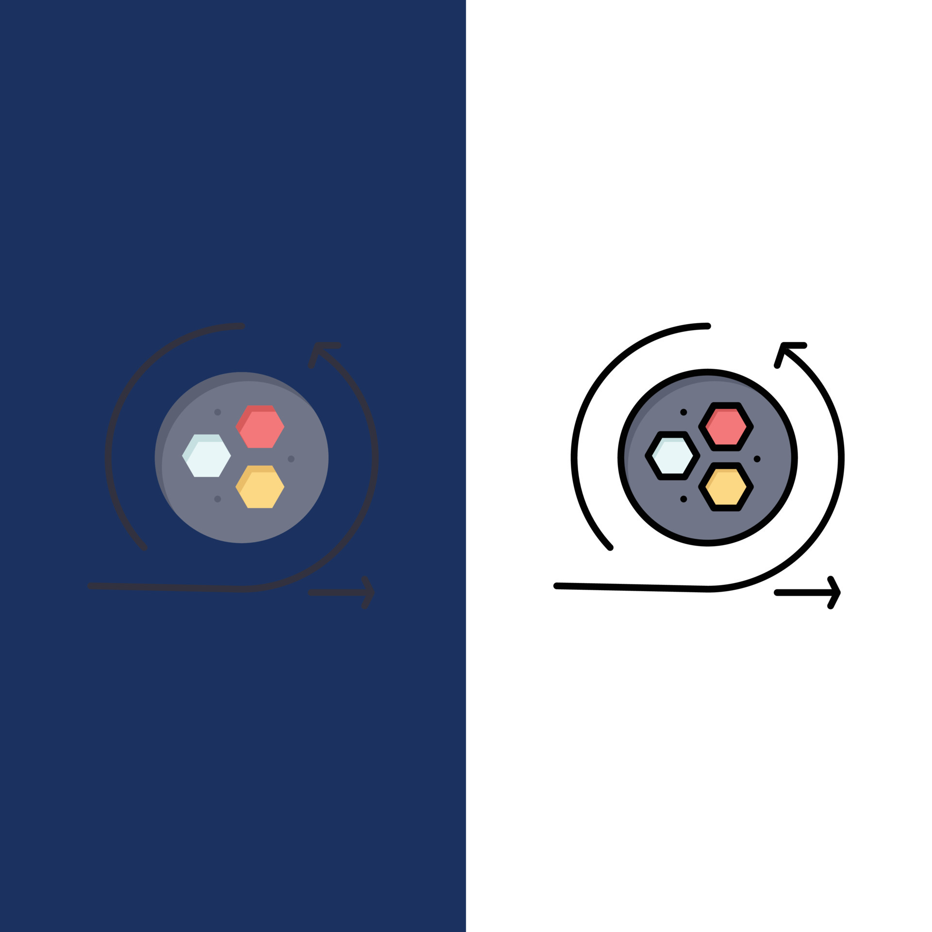 Modeling Api Modeling Science Icons Flat and Line Filled Icon Set Vector Blue Background ...