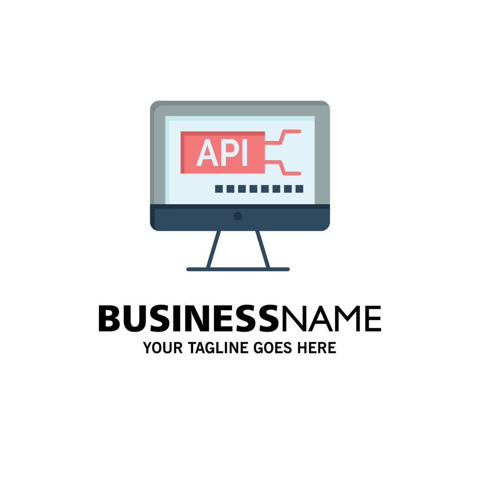 Computer Code Coding Education Business Logo Template Flat Color ...