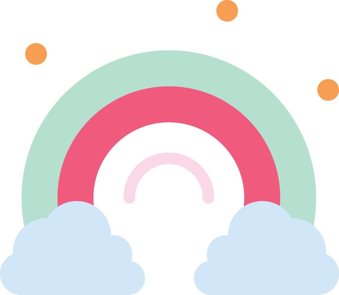 Nature Rainbow Spring Wave Flat Color Icon Vector icon banner Template ...