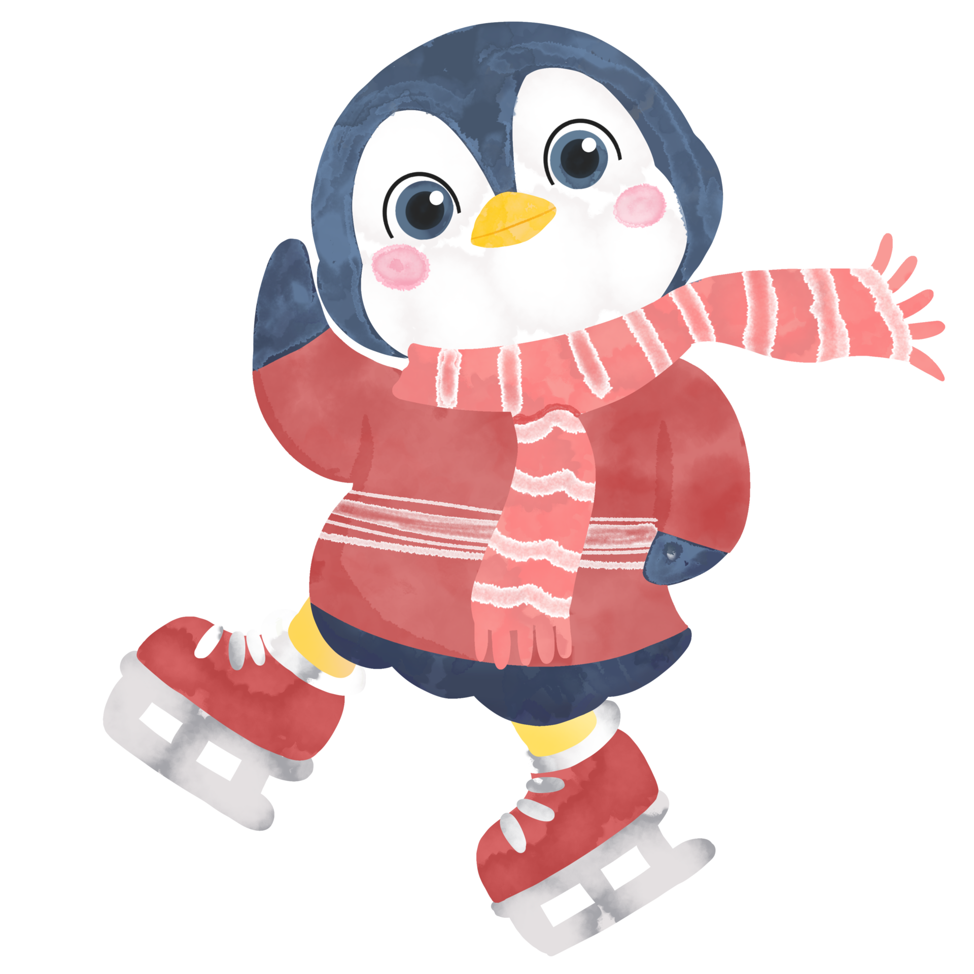 Penguin Ice Skating Clipart