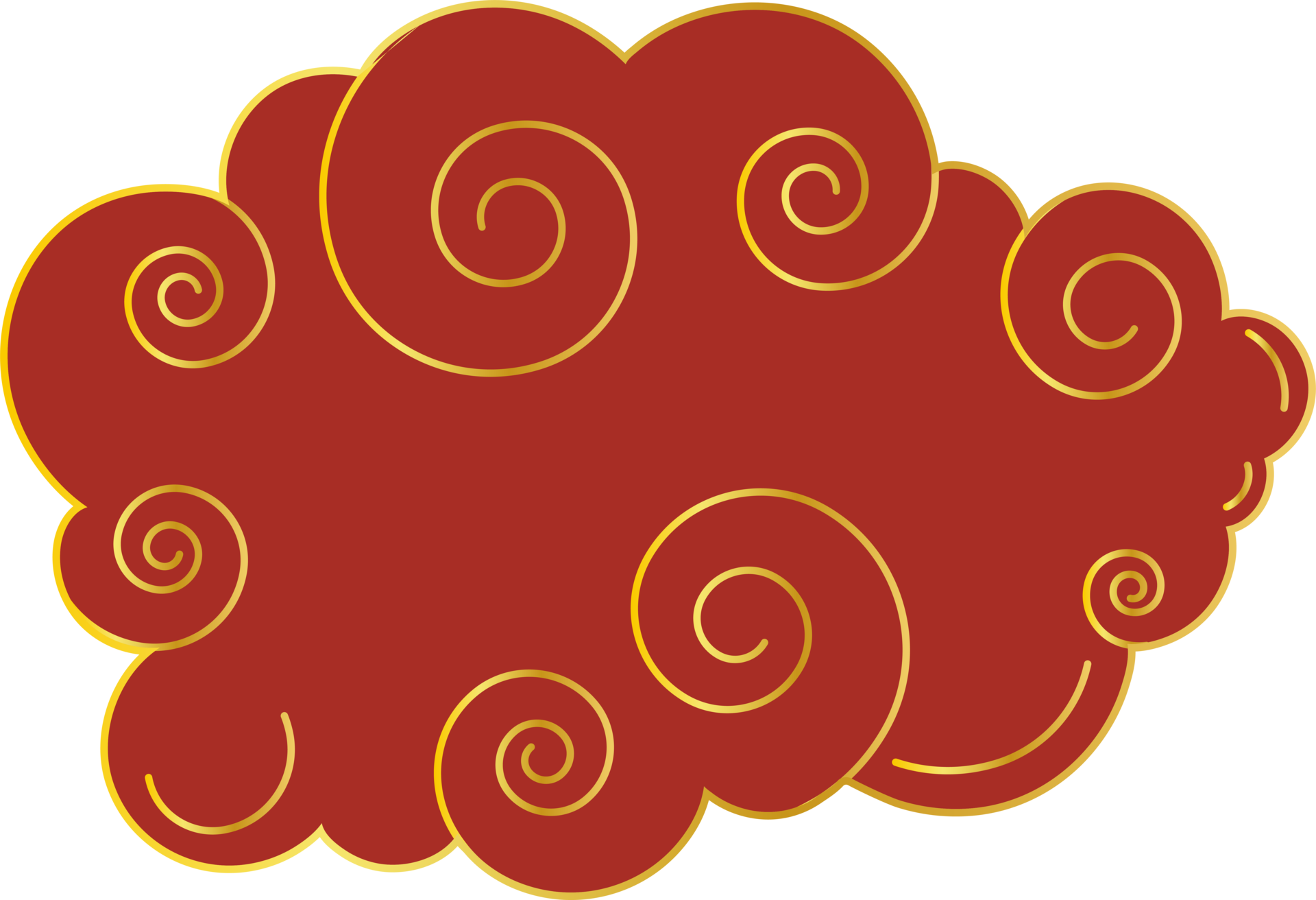 Chinese Cloud. Traditional Curved Red Golden Gradient Design Element ... Chinese Cloud. Traditional Curved Red Golden Gradient Design Element ...