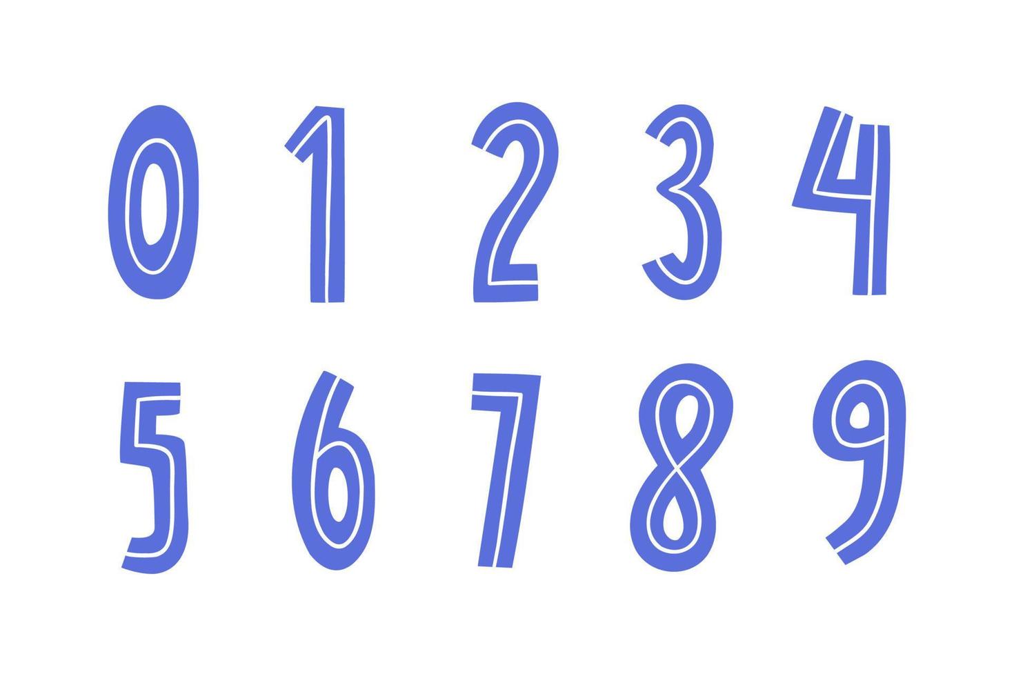 A Set Of Numbers Hand Drawn In Flat Style Vector Illustration a-set-of-numbers-hand-drawn-in-flat-style-vector-illustration