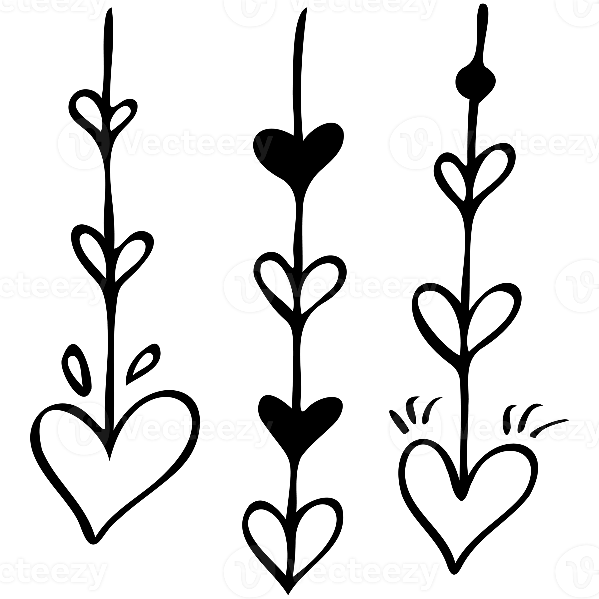 Simple doodle hand drawn heart. Isolated design element for valentine's ...