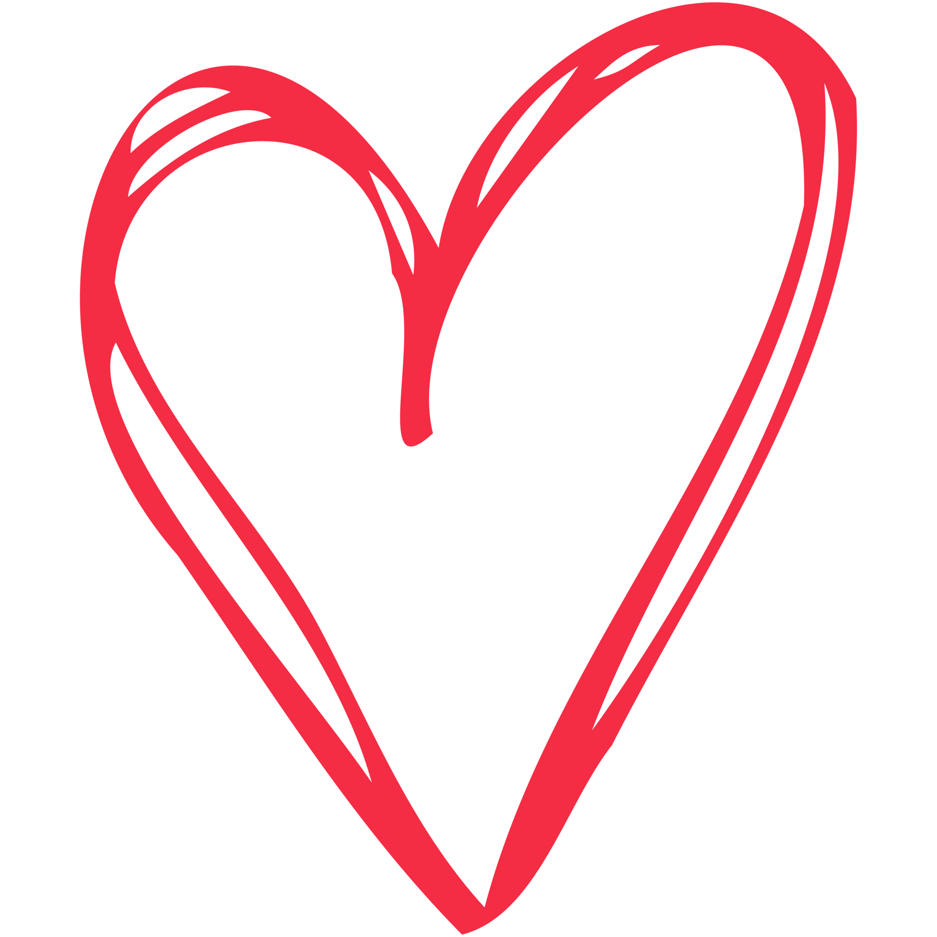 Simple Red Heart Hand Drawn Illustration In Doodle Style Valentines