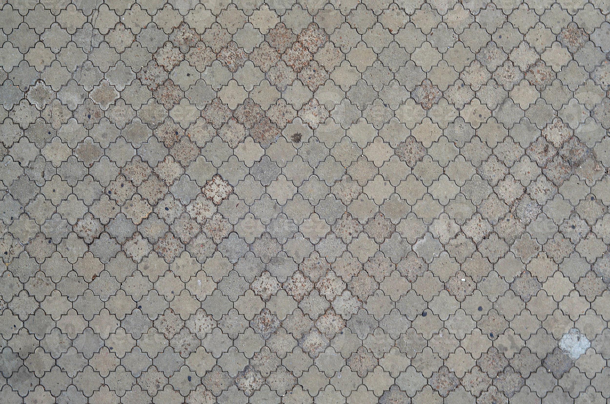 The Texture Of A Rhythmic Mosaic Made Of Concrete Tiles Background Image Of A Large Area Of Old