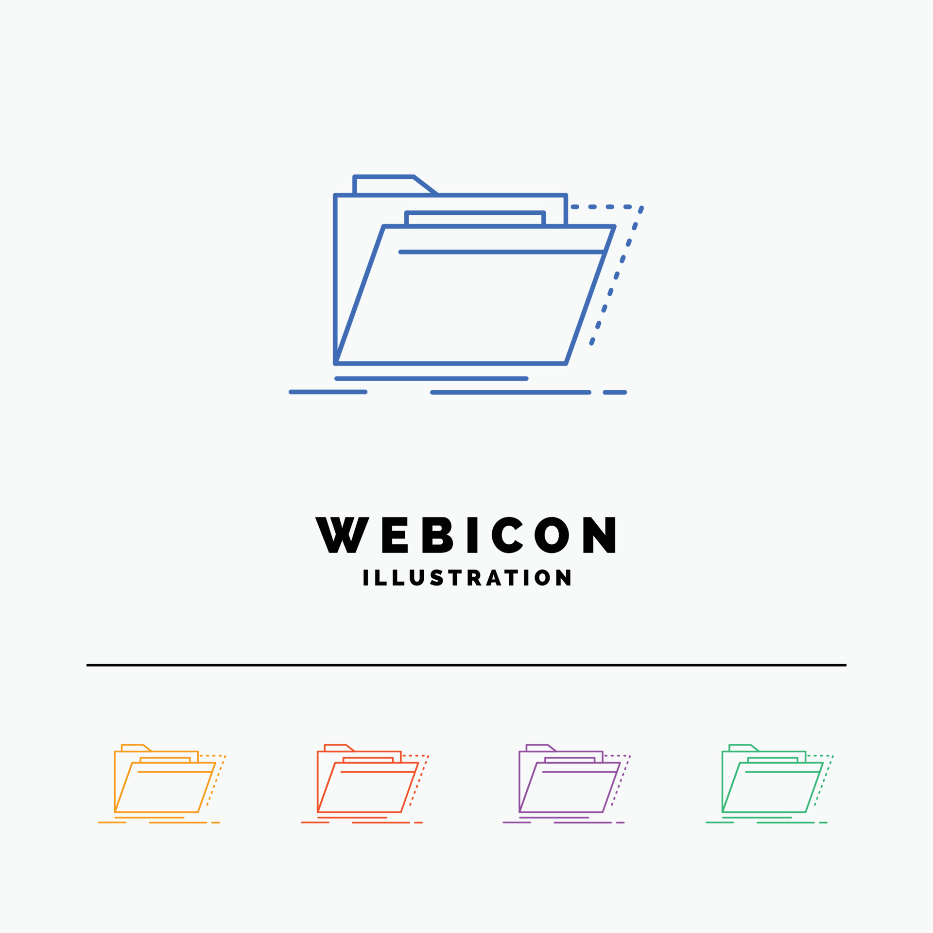 Archive. catalog. directory. files. folder 5 Color Line Web Icon ...