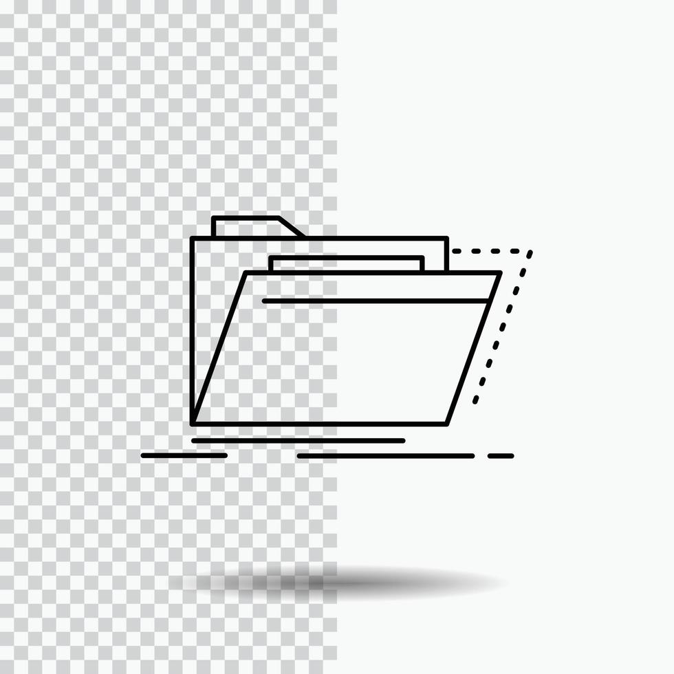 Archive. catalog. directory. files. folder Line Icon on Transparent Background. Black Icon ...