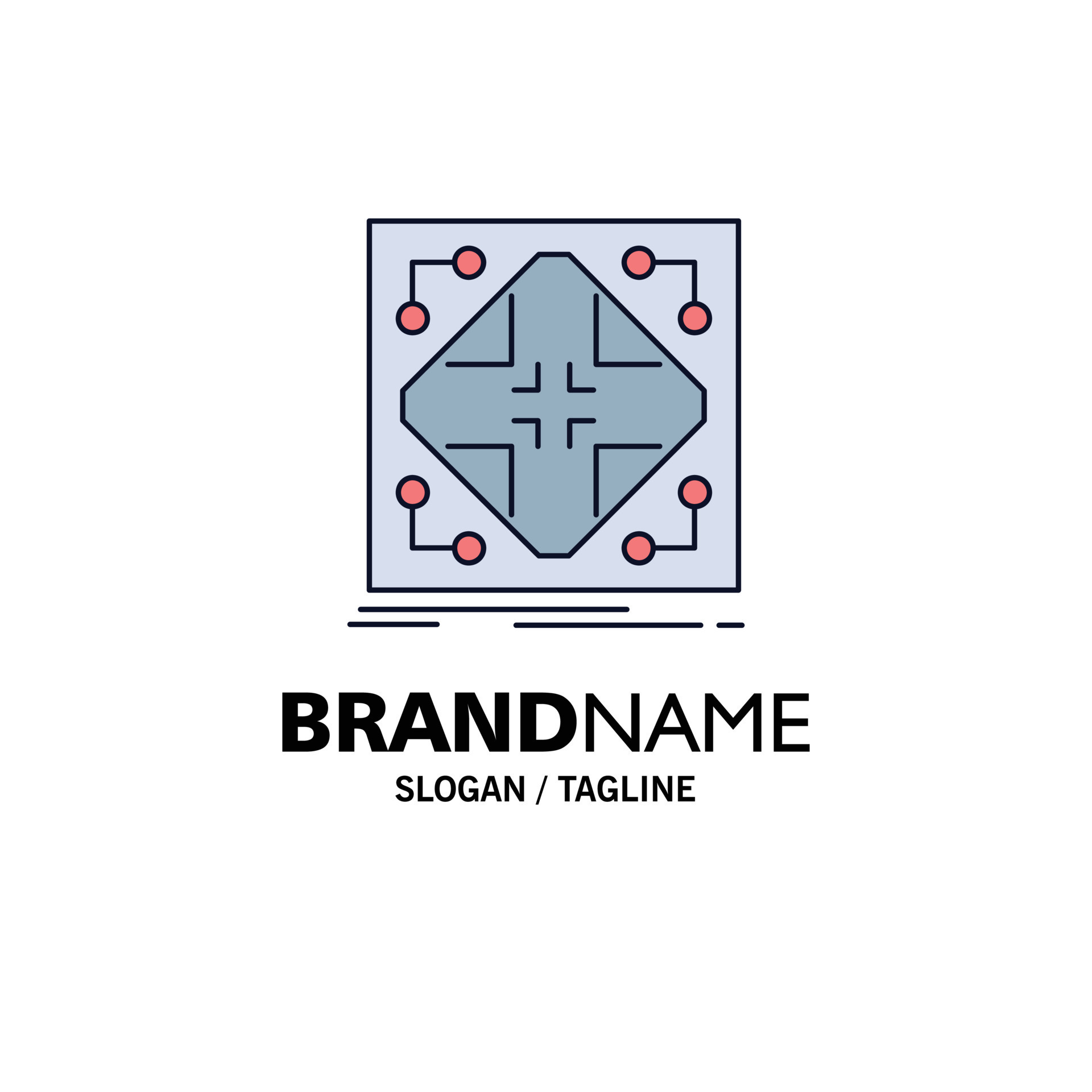 Data infrastructure network matrix grid Flat Color Icon Vector 13252671 ...