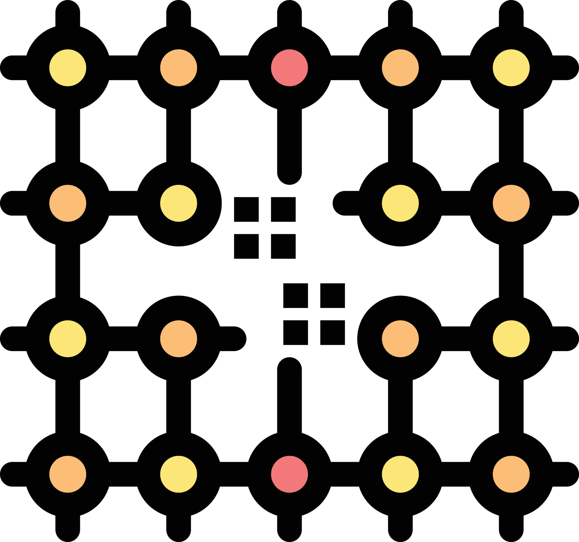 Chip Connection Electricity Grid Material Flat Color Icon Vector Icon