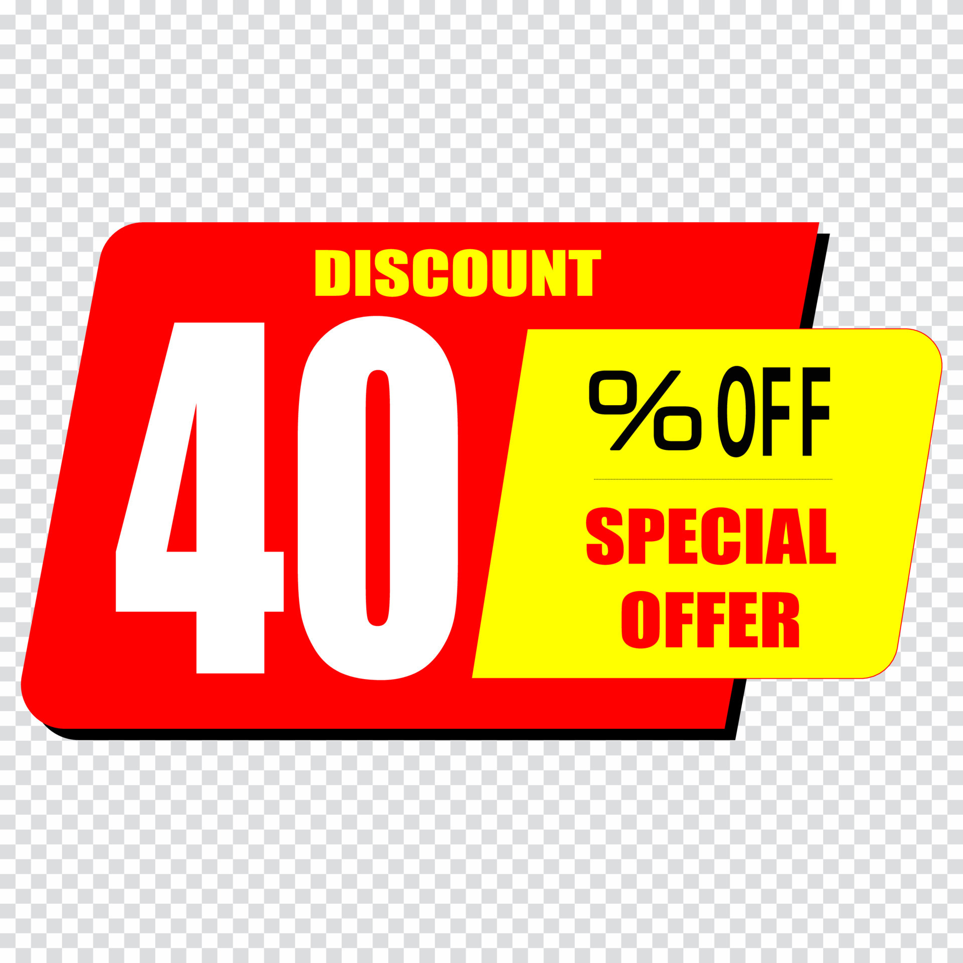 40 Percent Discount Sign Icon Sale Symbol Special Offer Label