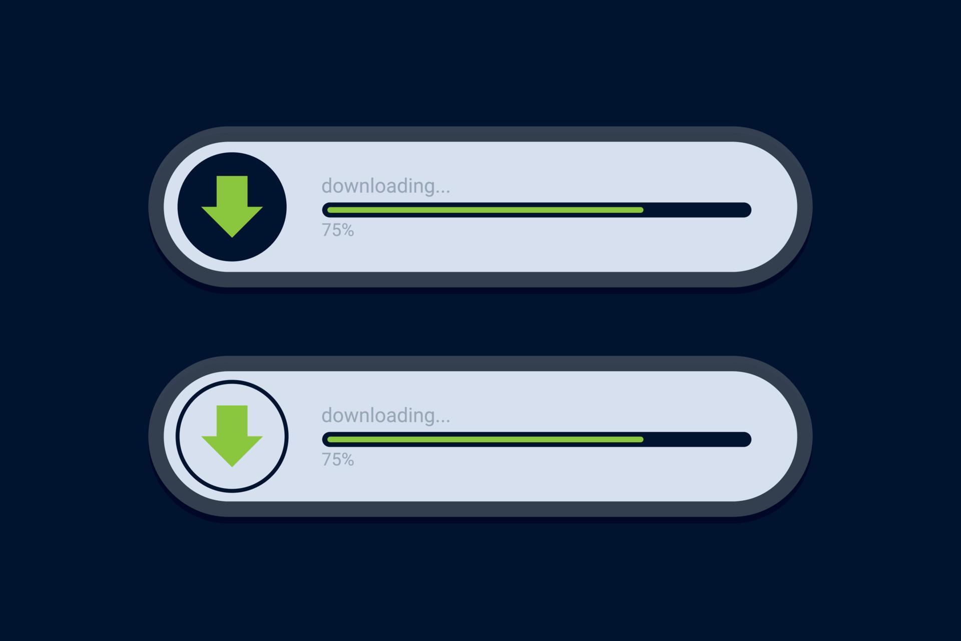 Downloading bar progress ui design. 13259018 Vector Art at Vecteezy