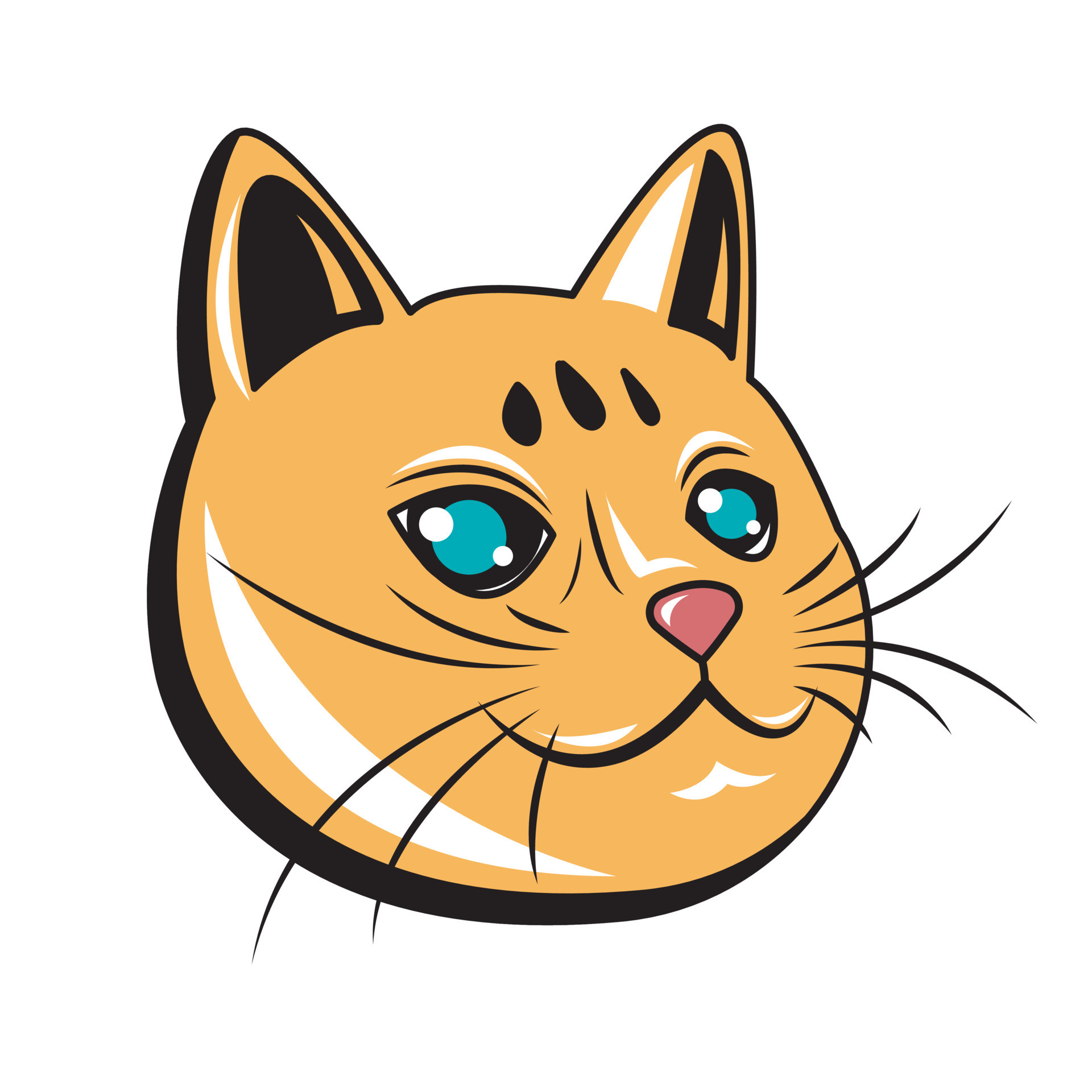 Cabeza De Gato Lindo Vector Con Color Amarillo Dorado 13259132 Vector
