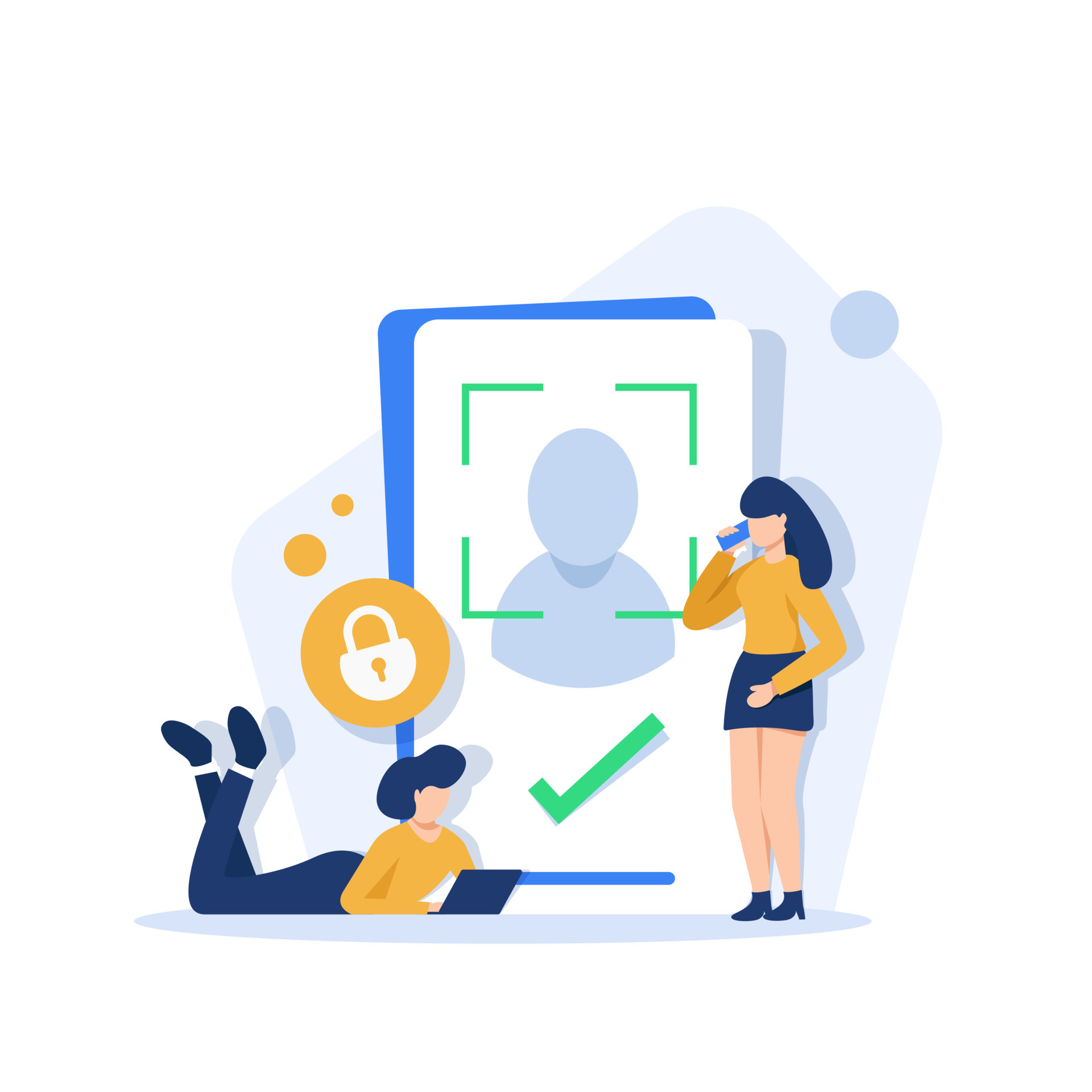 Facial Recognition Technology Concept Face Id System In Smartphone App Biometric