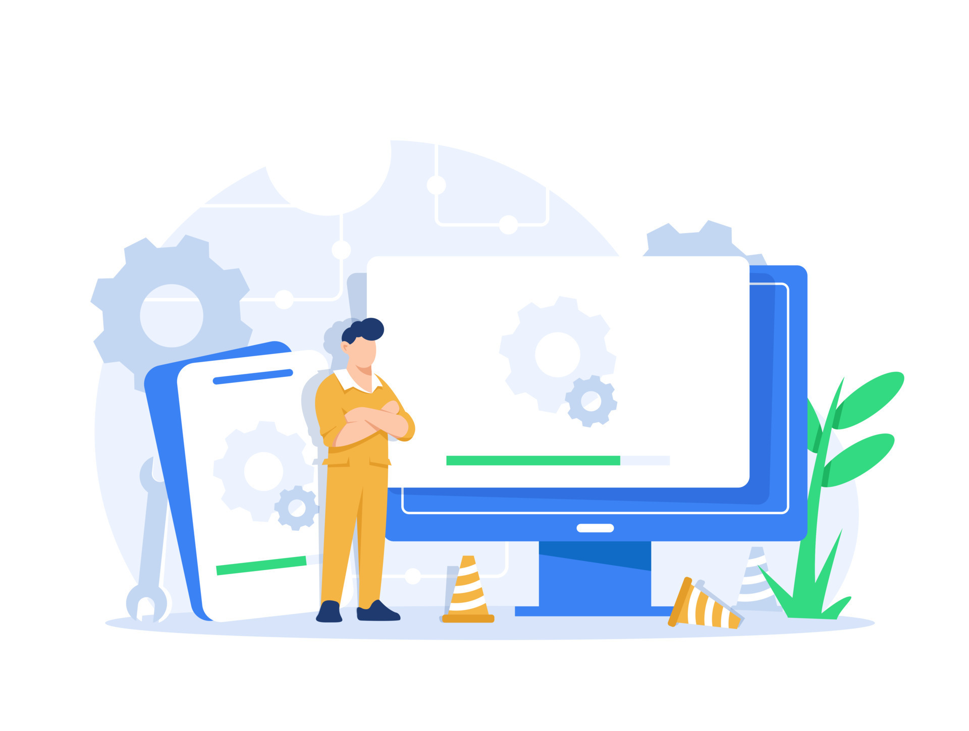 system update vector illustration concept, people update operation ... system update vector illustration concept, people update operation ...