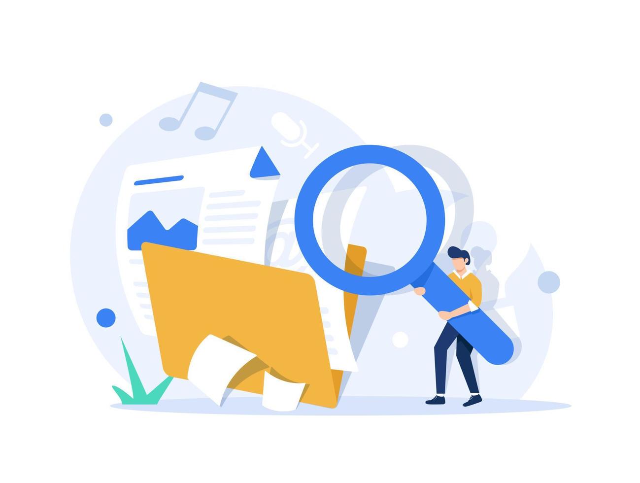 Office Clerks Or Employees Searching And Indexing Files File Manager Data Storage Teamwork