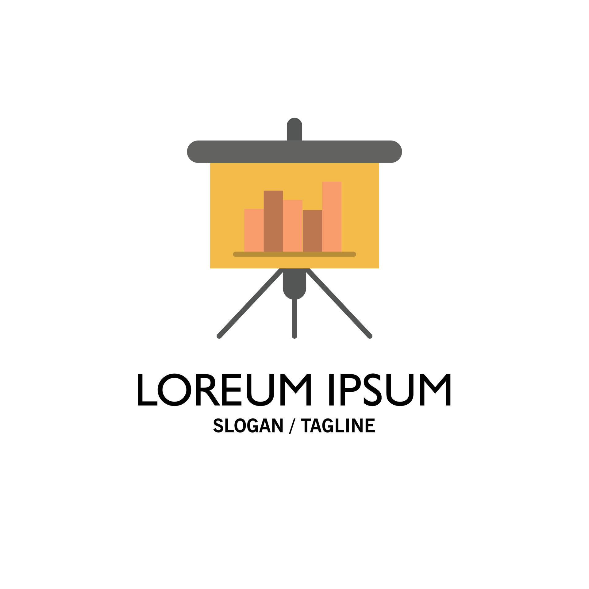 Presentation Blackboard PowerPoint Report Business Logo Template Flat ...