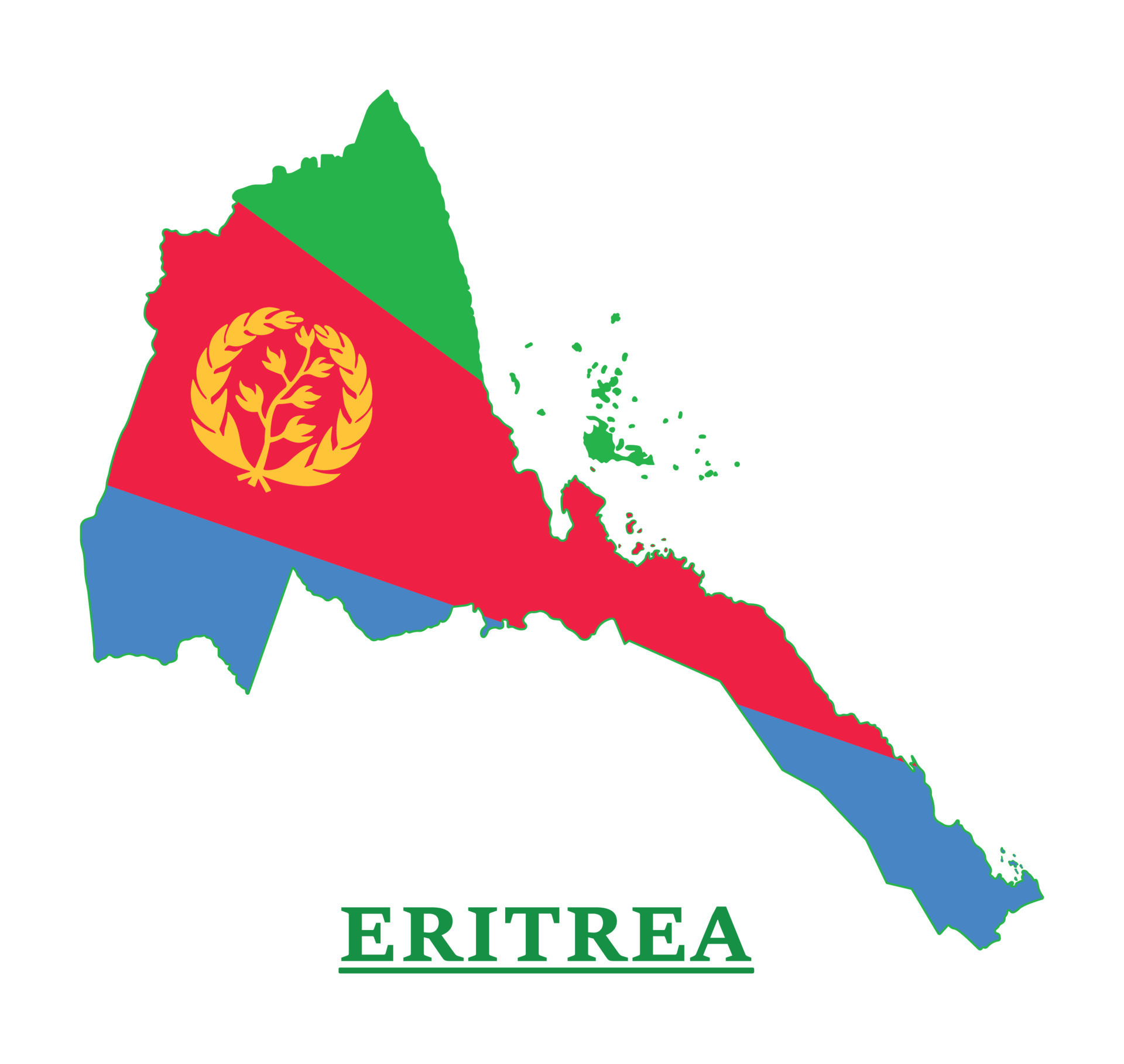 Eritrea National Flag Map Design Illustration Of Eritrea Country Flag Inside The Map 13262367
