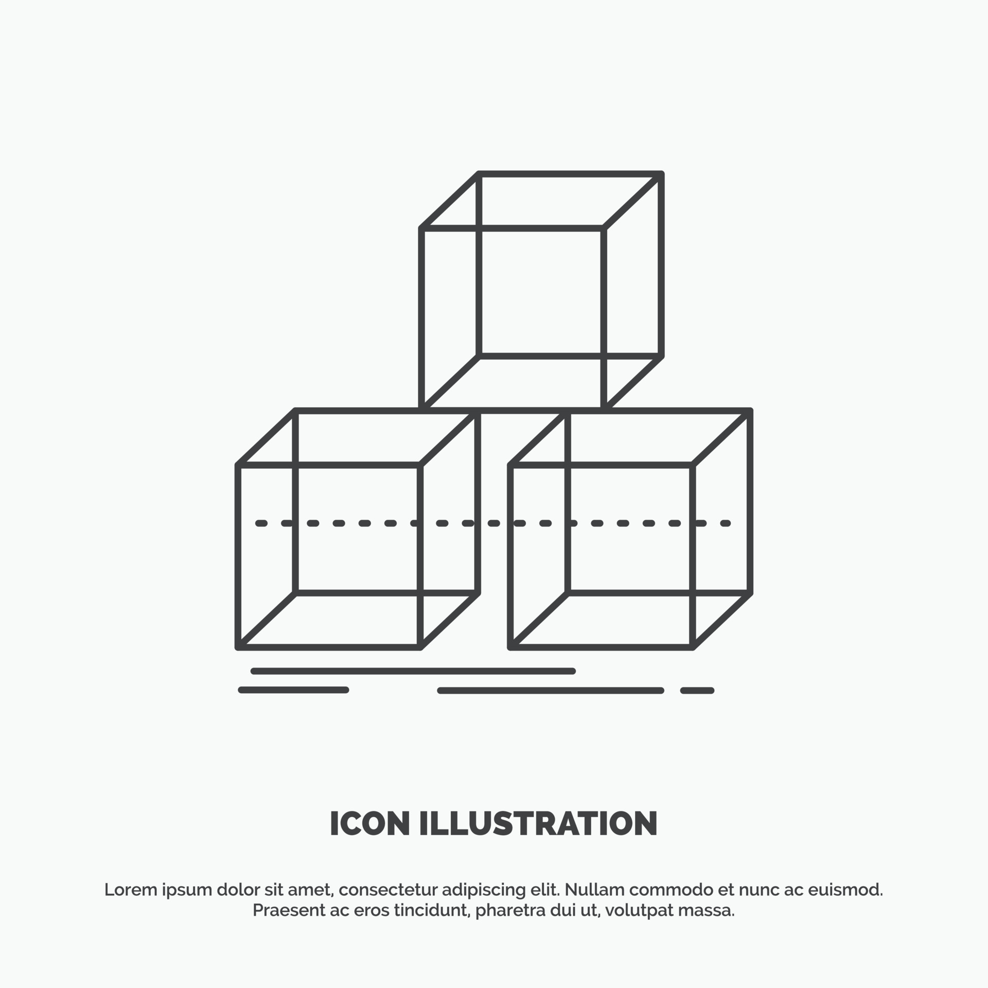 Arrange Design Stack 3d Box Icon Line Vector Gray Symbol For Ui And Ux Website Or Mobile