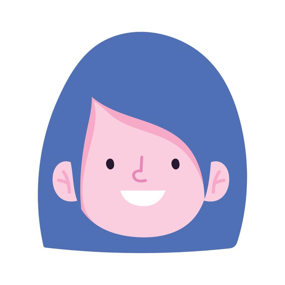 Girl Face Character Cartoon Isolated Icon Design White Background