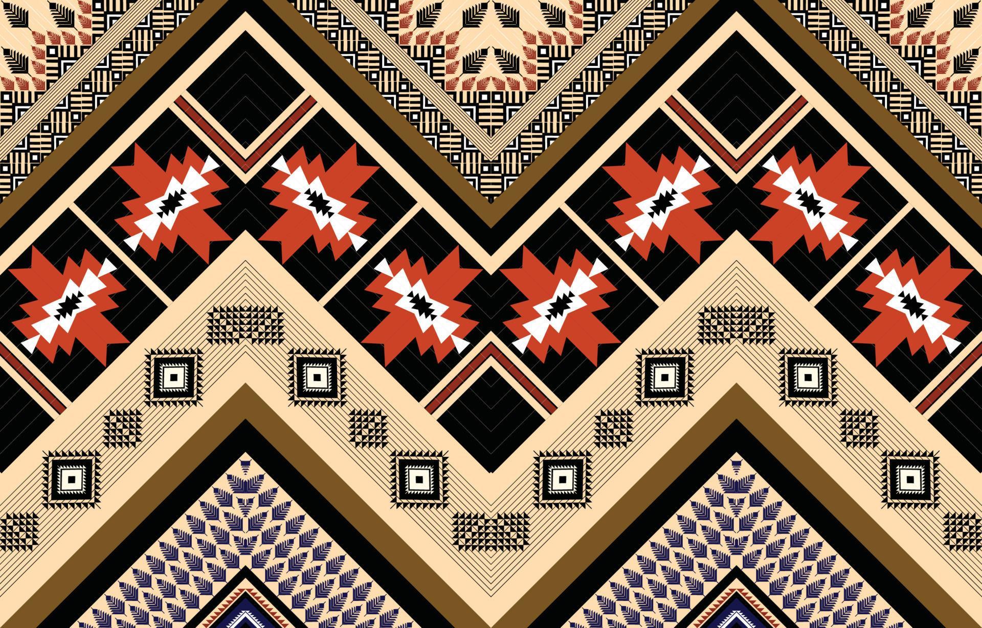 Colorful geometric ethnic pattern. Oriental, western, aztec, tribal ...