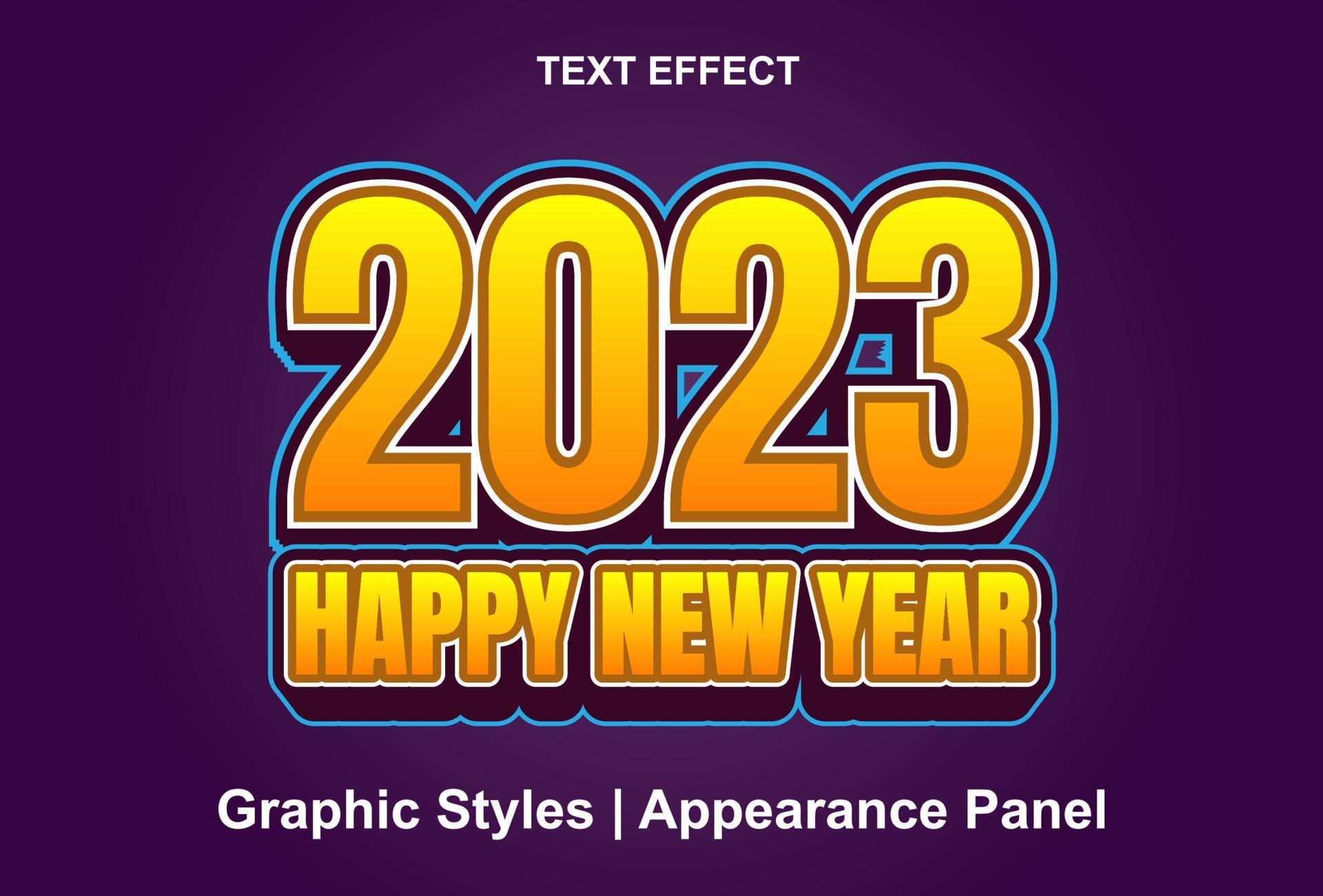 happy new year 2023 text effect with orange color editable. 13267480 Vector Art at Vecteezy
