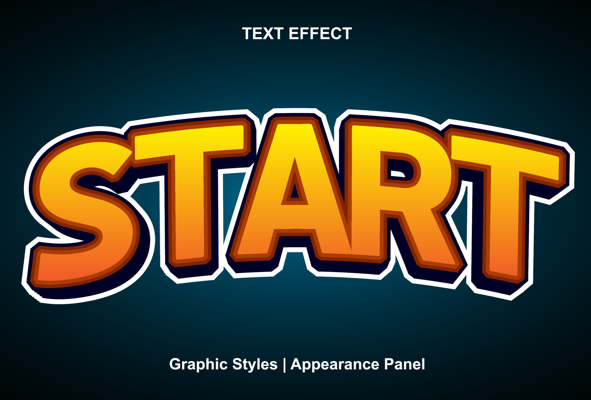 start text effect with 3d style and editable 13267513 Vector Art at ...