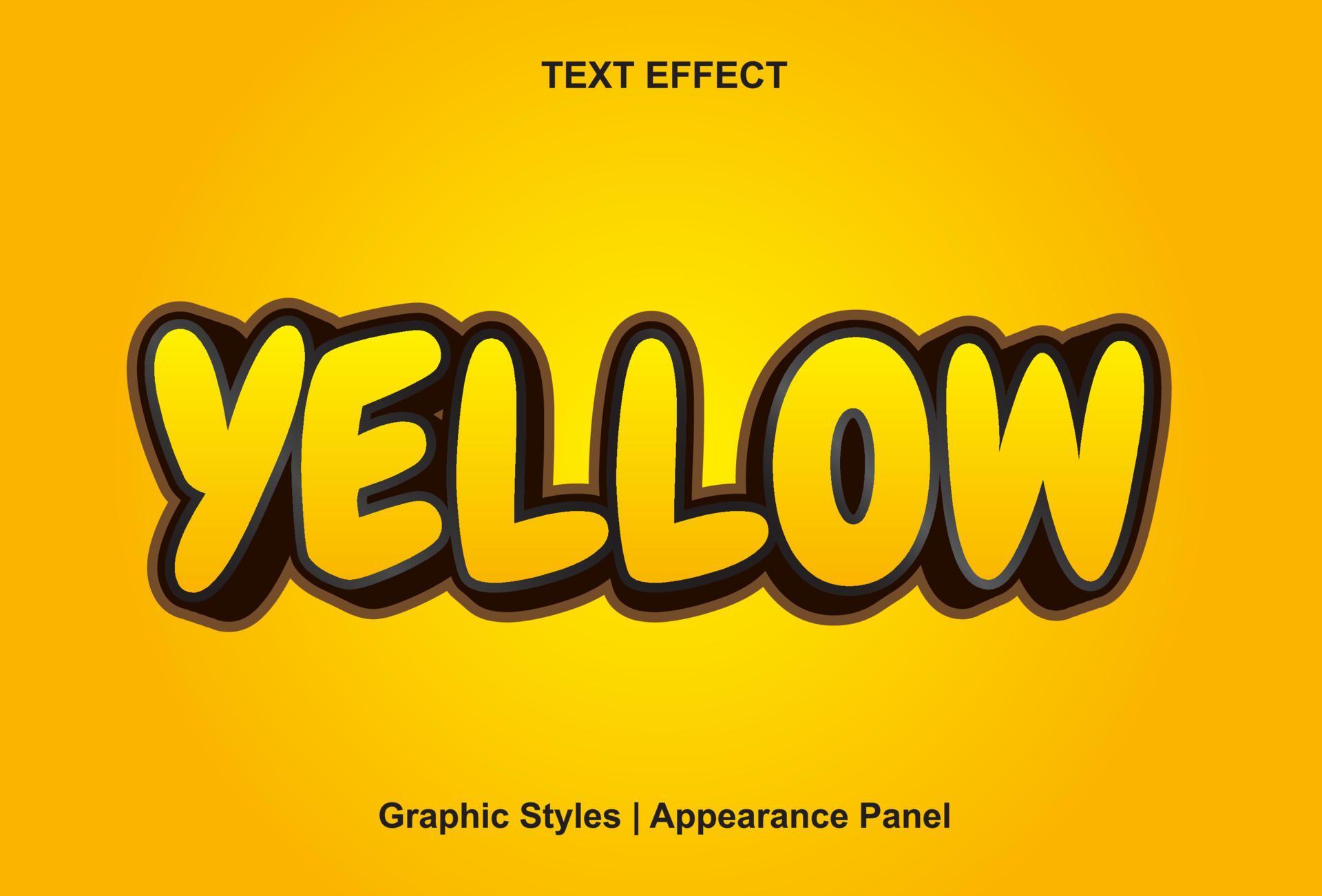 yellow text effect with 3d style and editable 13267517 Vector Art at ...