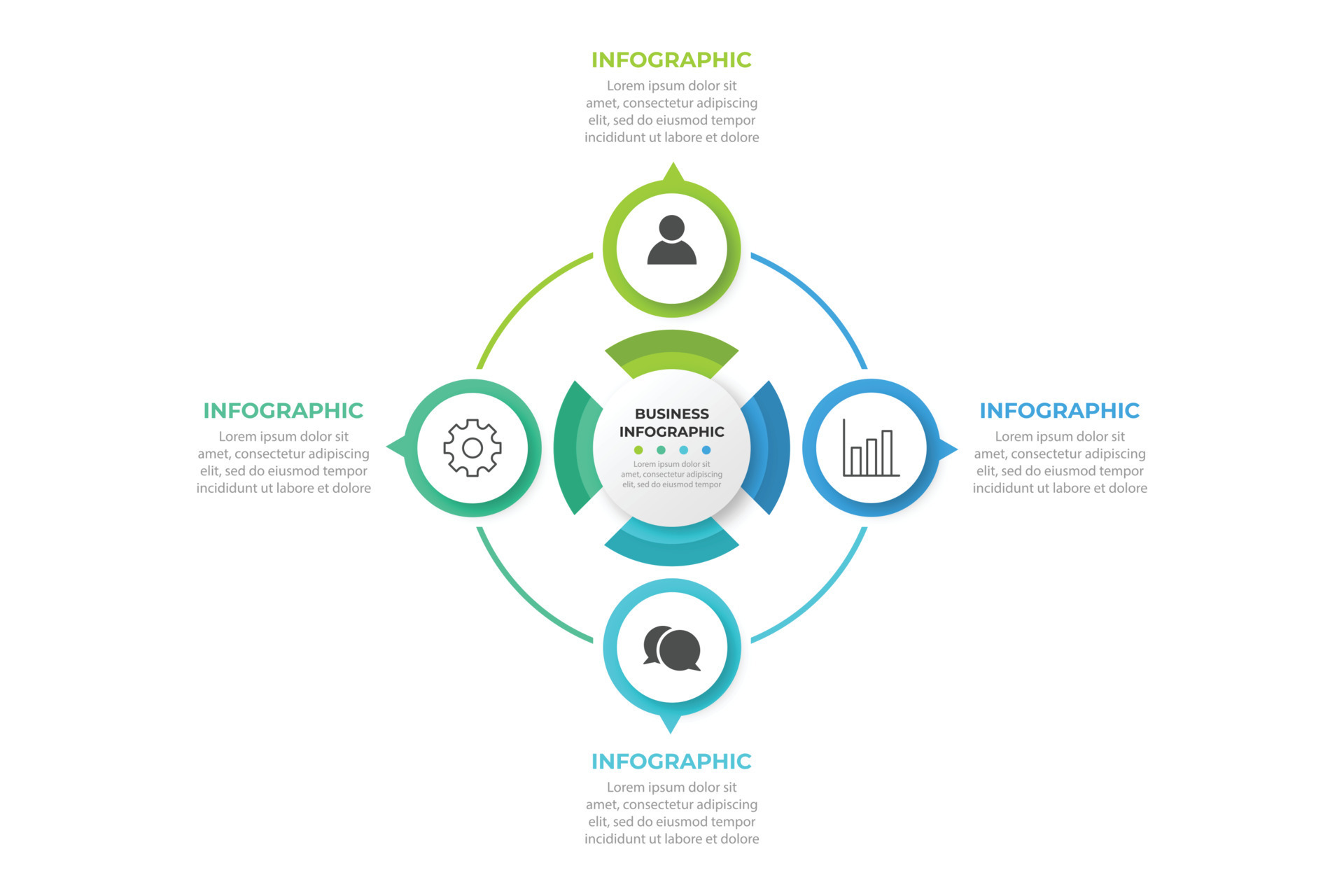 Infographic Circle Element Template Can Be Used For Workflow Layout Diagram Number Options