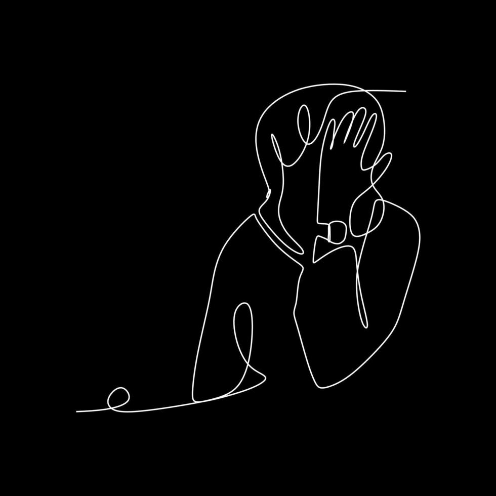 Continuous Line Vector Woman In Style Or Posing 13269482 Vector Art At