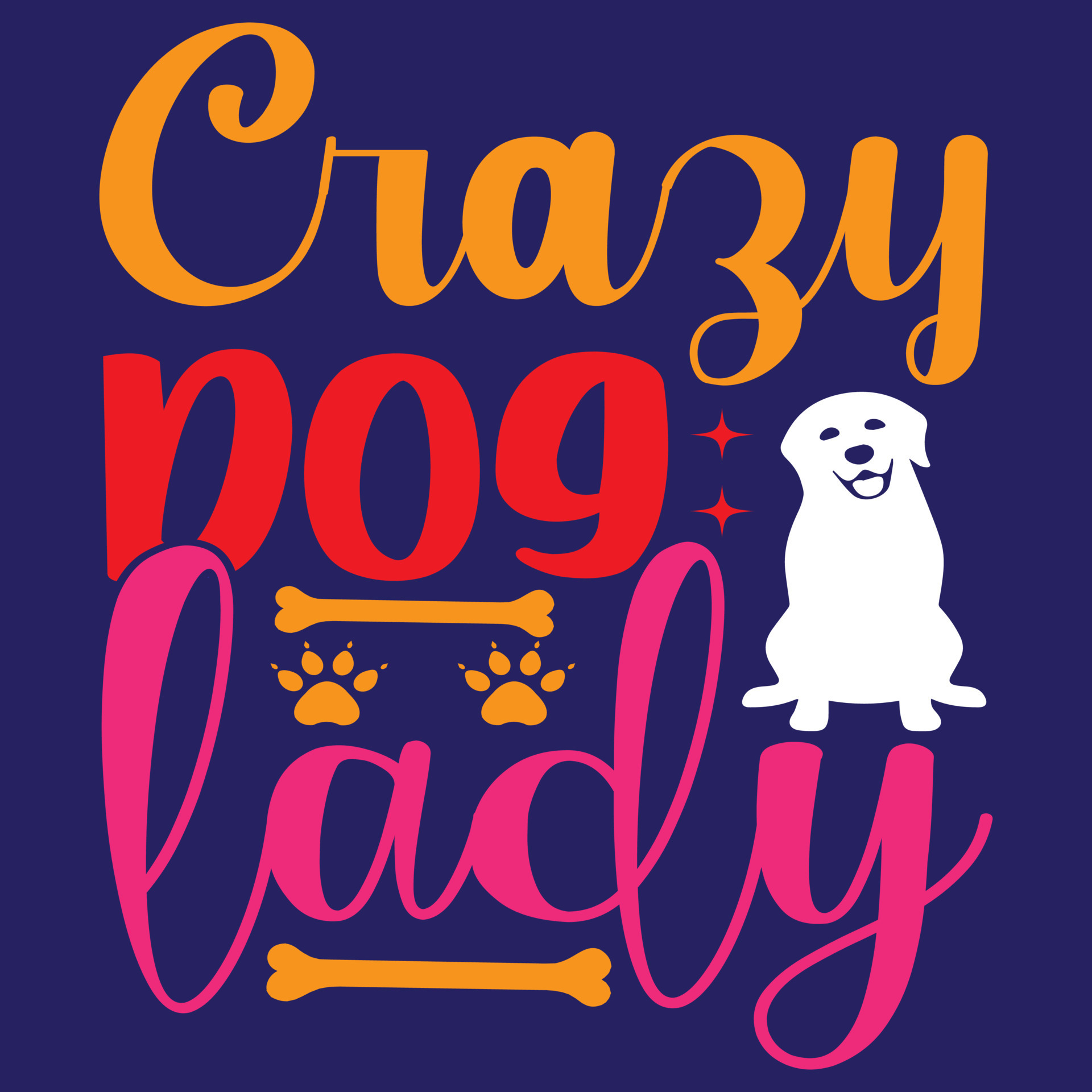 Crazy dog lady. 13269549 Vector Art at Vecteezy