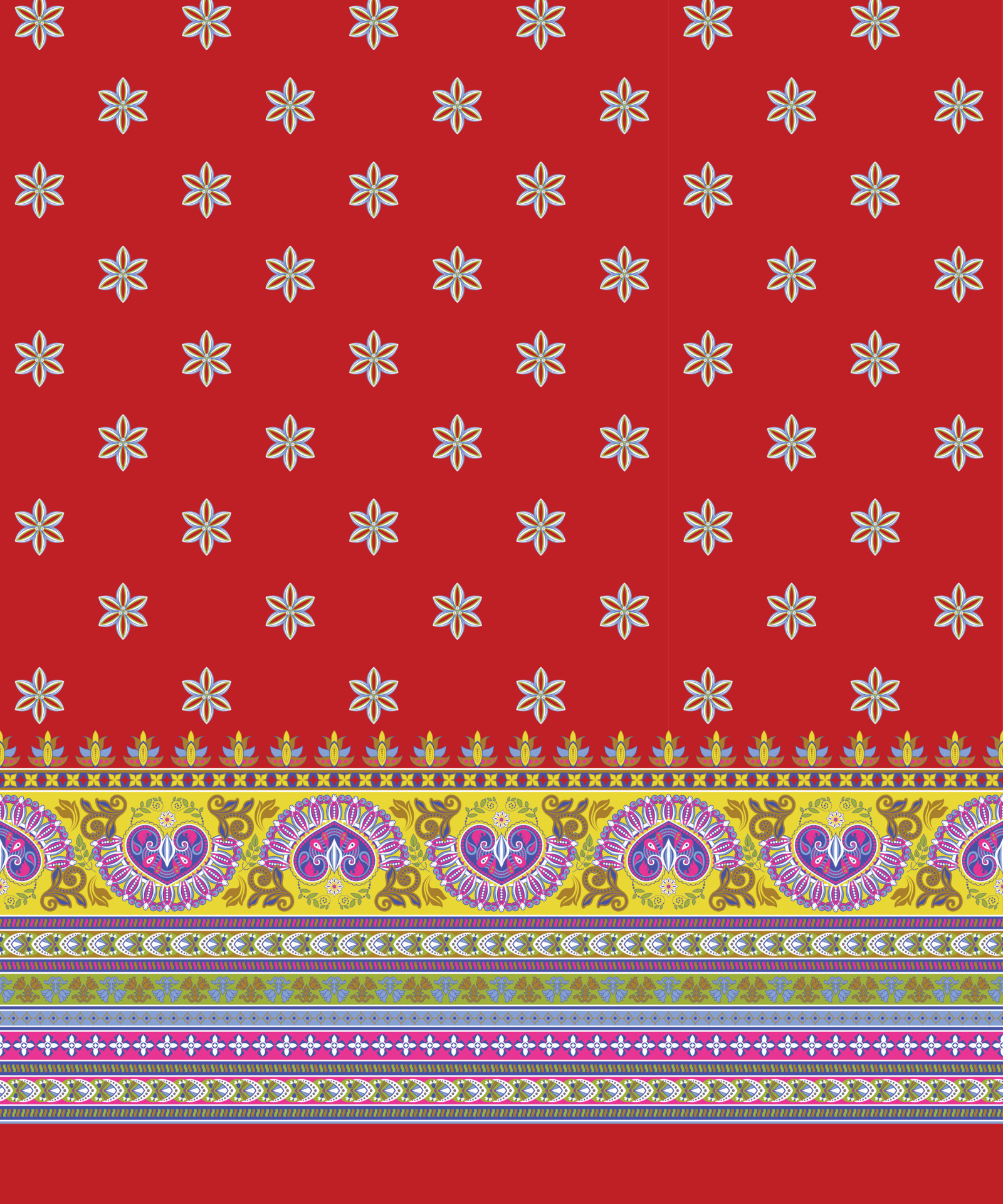 Seamless Floral Pattern In Vector Wild Flowers Leaves Branches