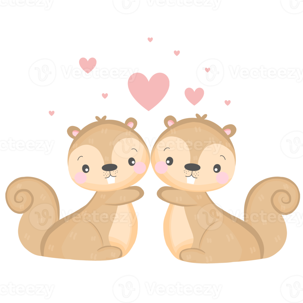 deux écureuils couple amoureux à la saint valentin 13271003 PNG