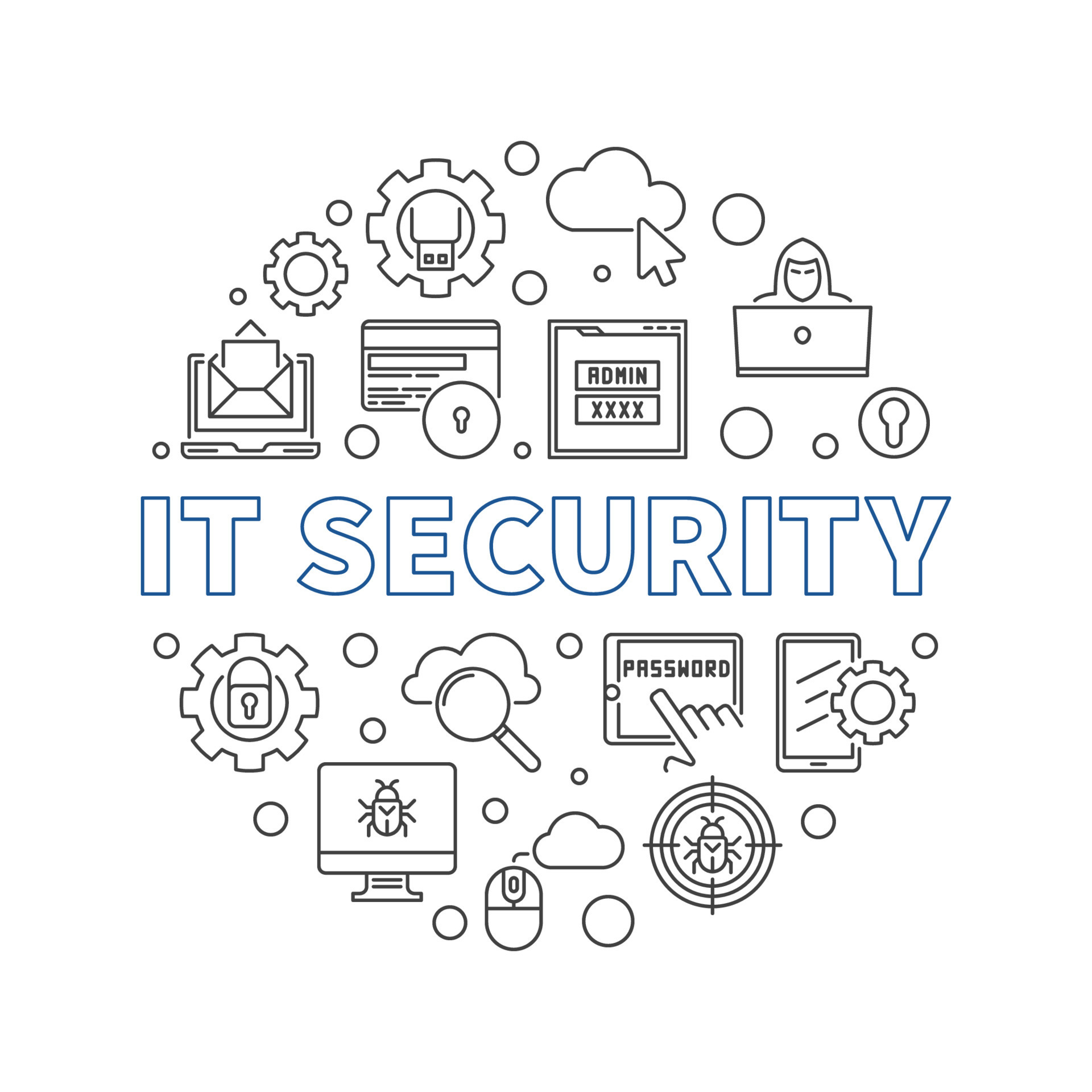 It Security Vector Round Concept Minimal Linear Illustration 13271098 Vector Art At Vecteezy