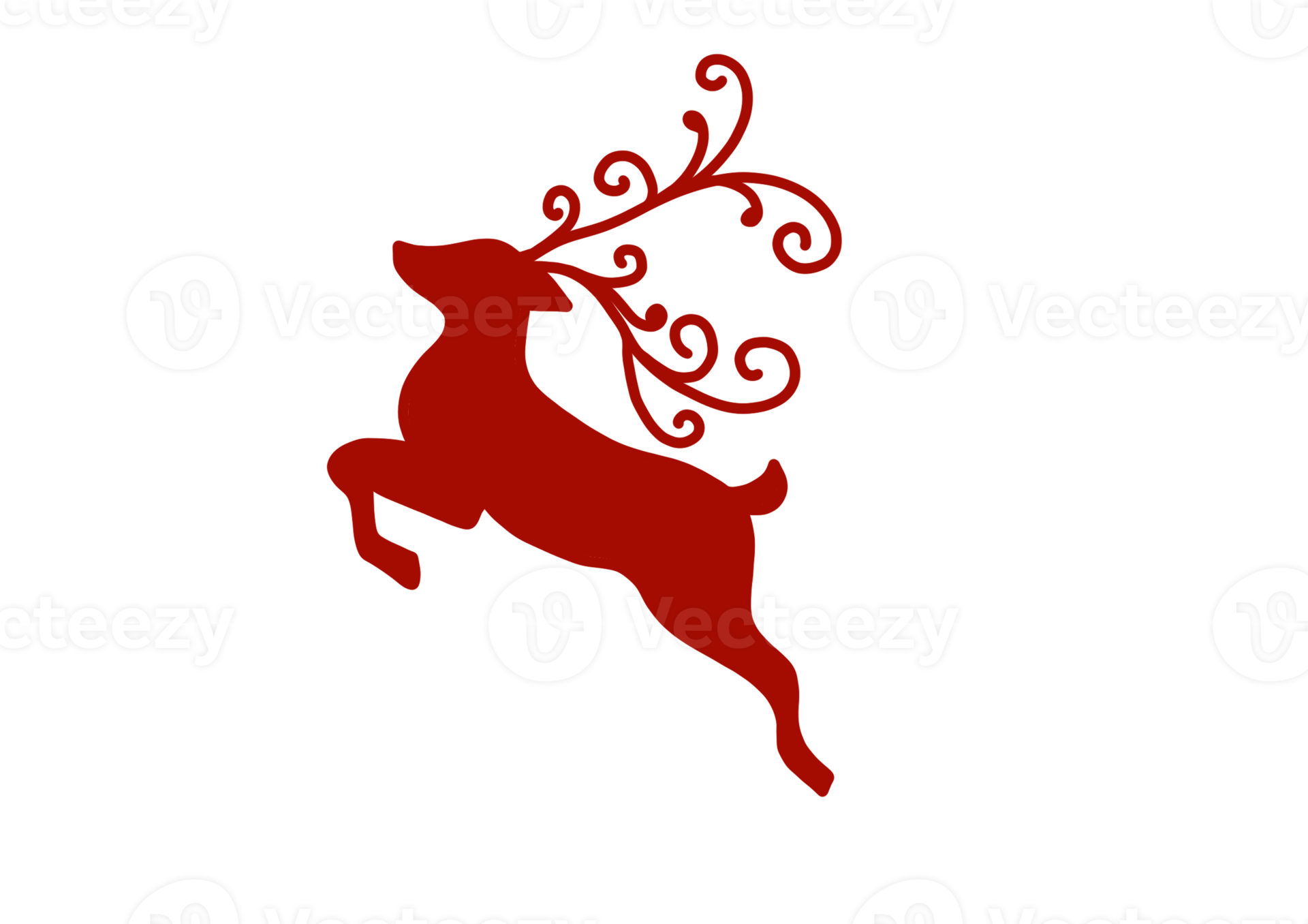 Red Christmas Reindeer 13271697 Png