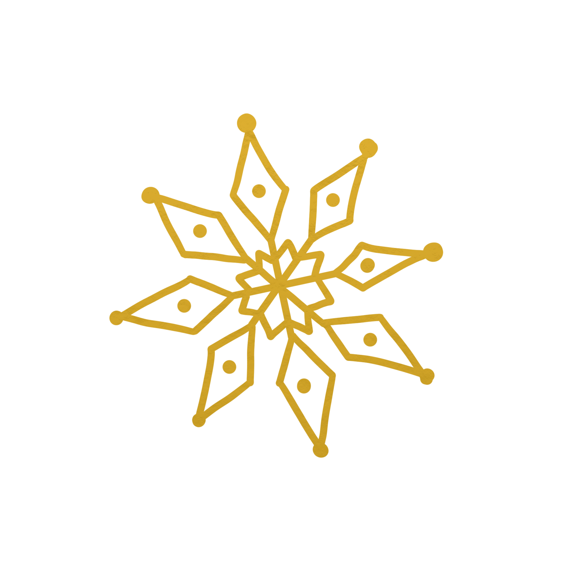 Golden Elegant Snowflake 13271710 PNG