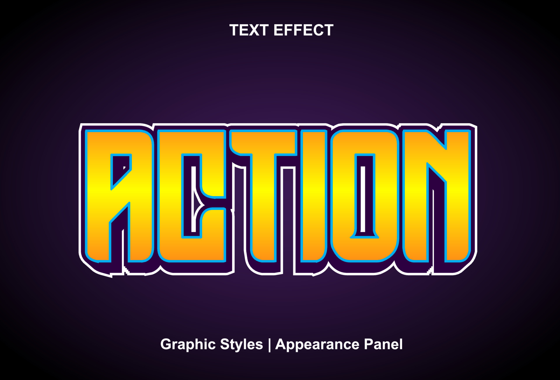action text effect with 3d style and editable. 13271879 Vector Art at ...