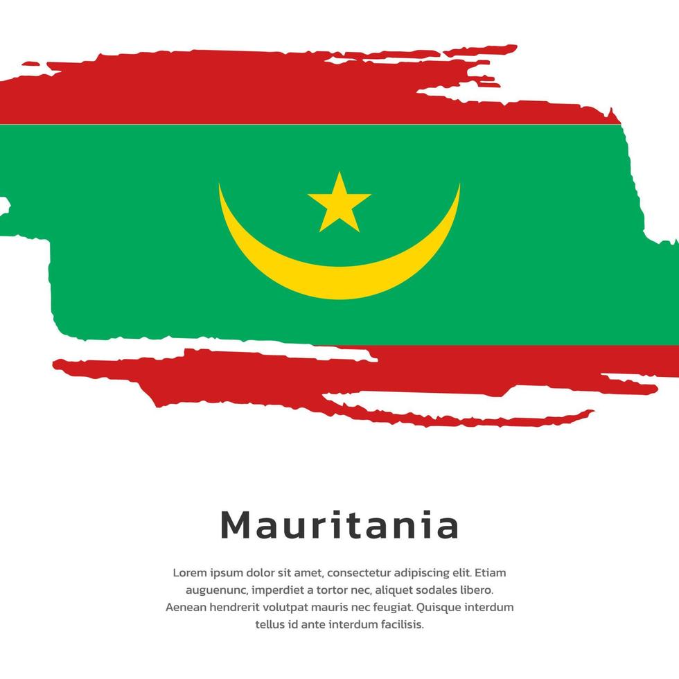 Illustration Of Mauritania Flag Template 13273751 Vector Art At Vecteezy