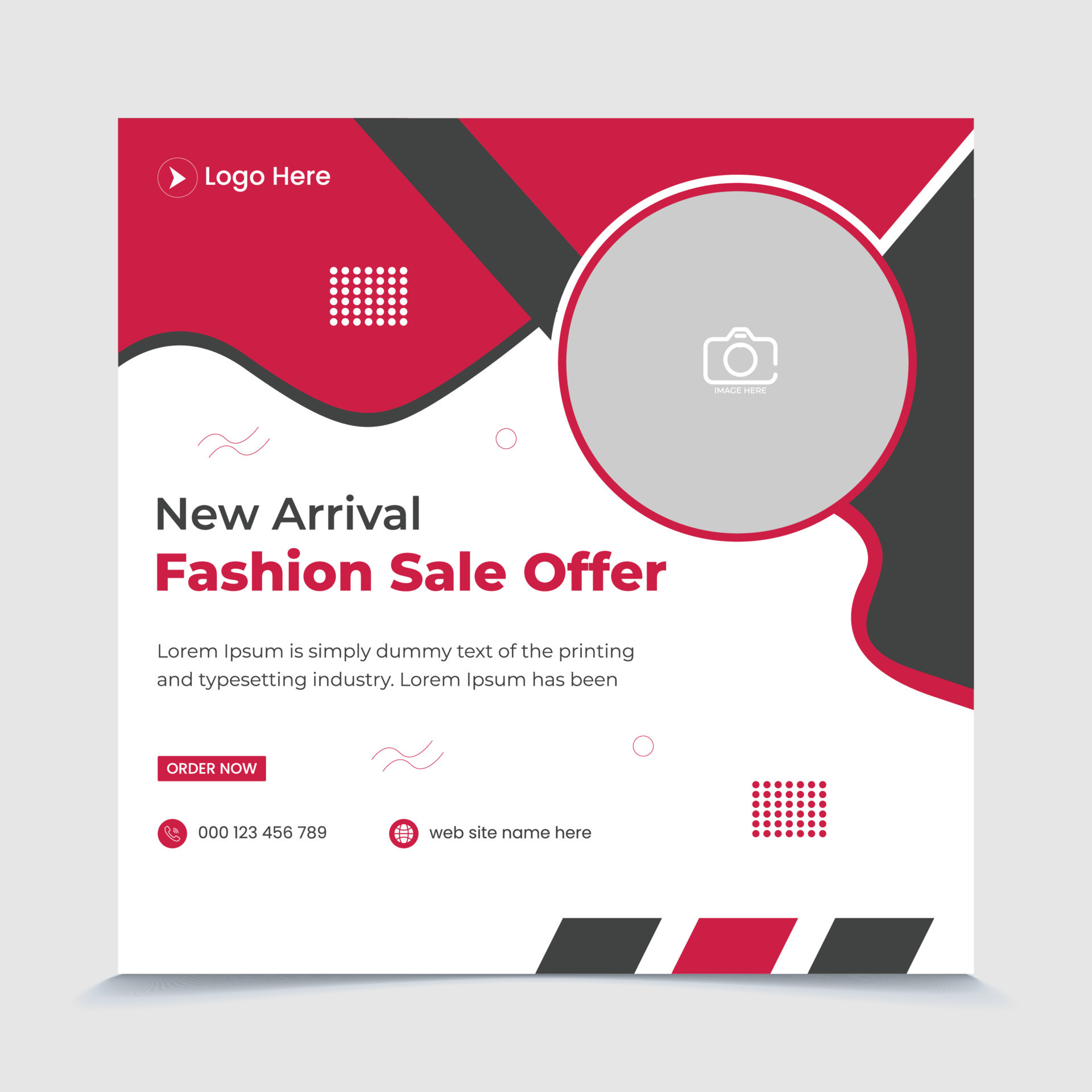 Editable Square Banner Post Design Template Suitable For Social Media