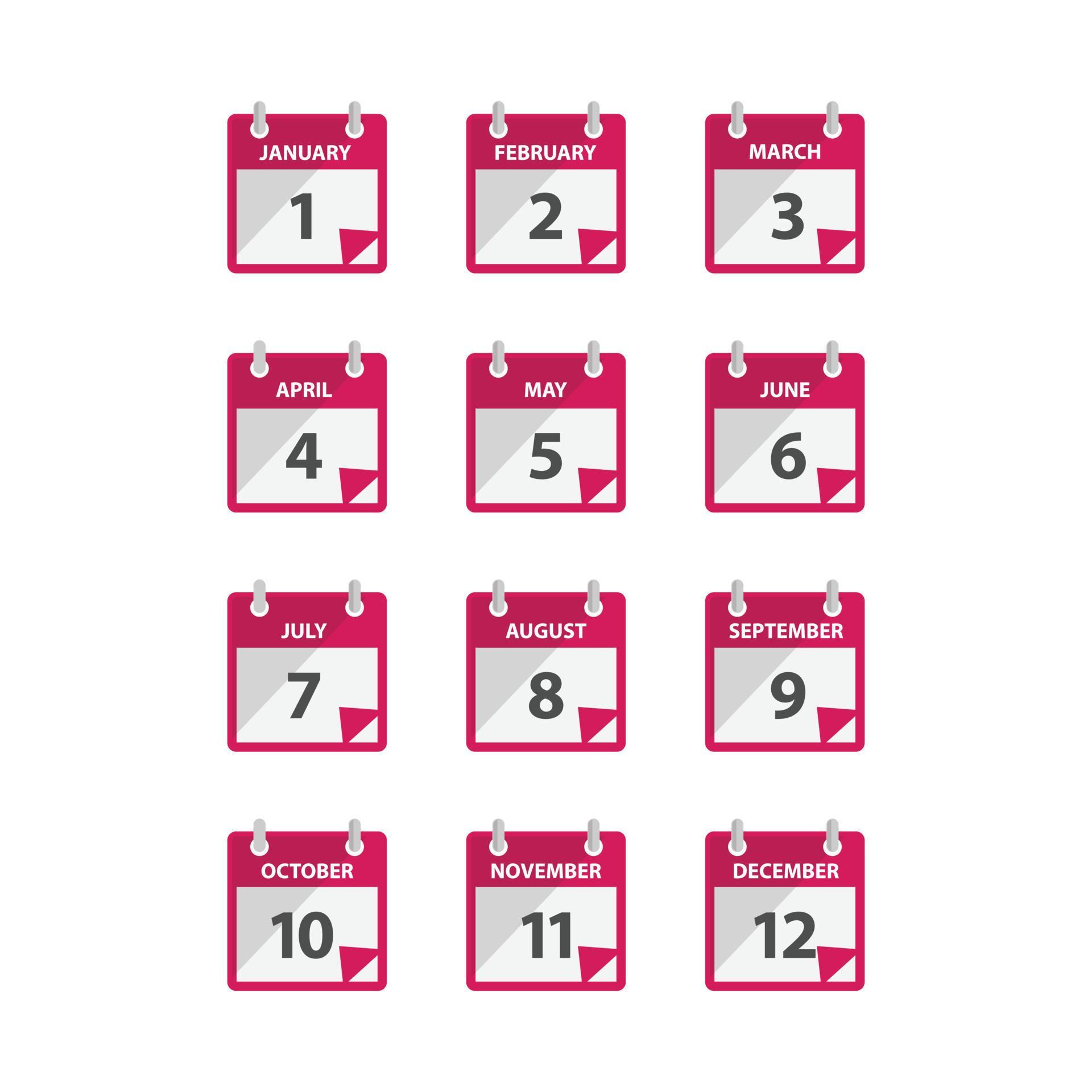 A month Calendar icon vector in modern flat style for web, graphic and ...